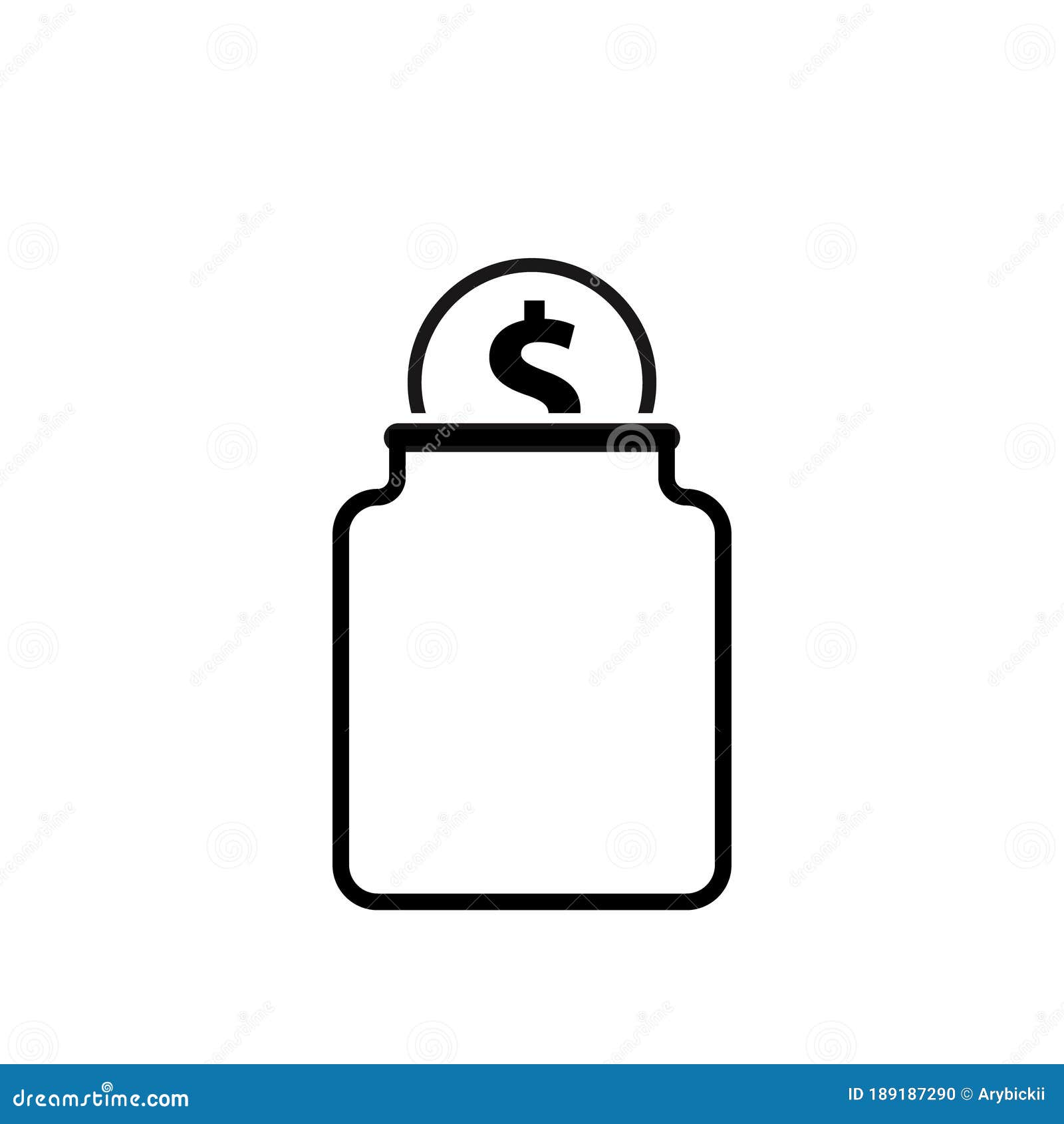 Coin in Bank Icon. Vector Sign Stock Vector - Illustration of design ...