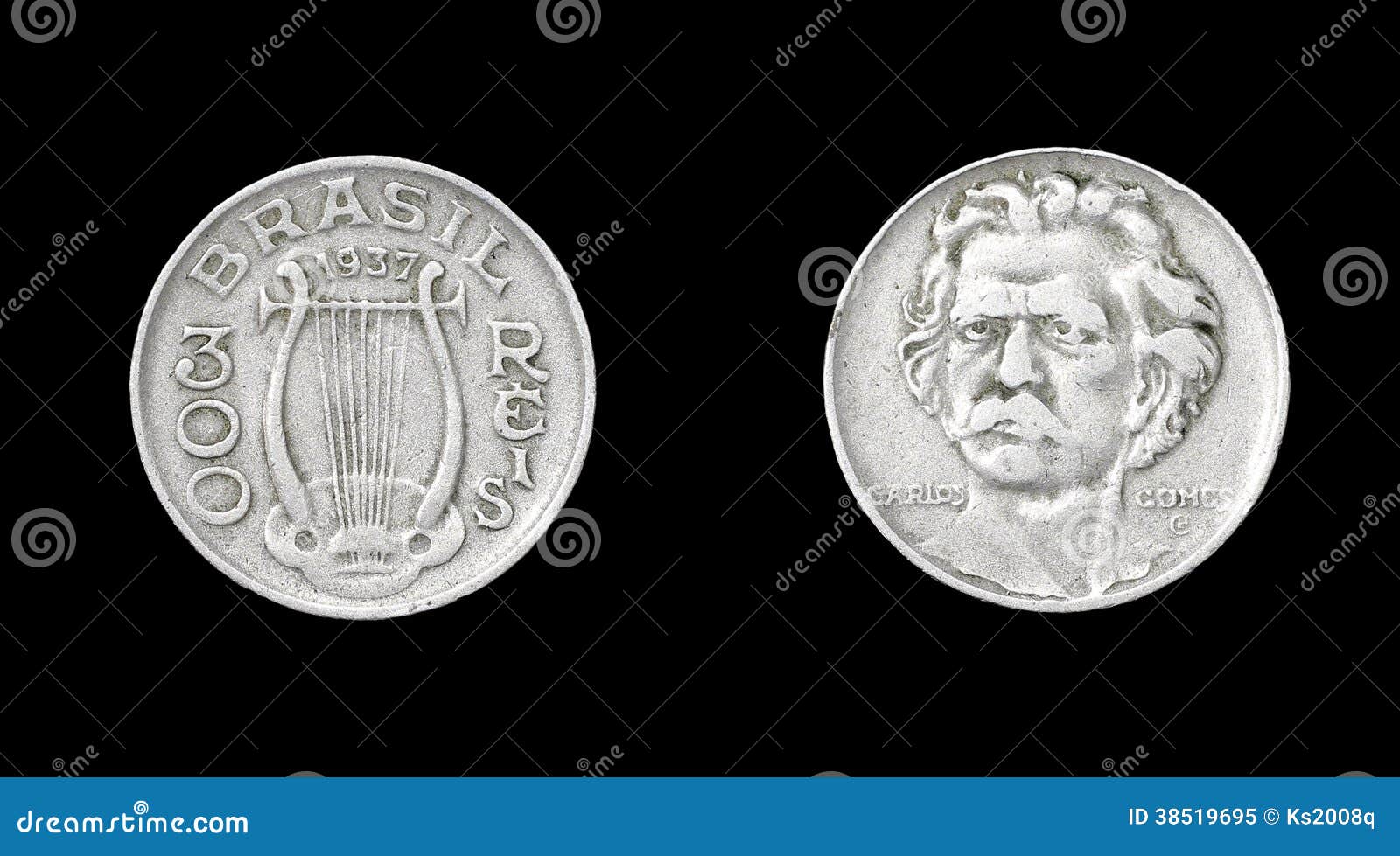 Coin of Brazil stock image. Image of south, black, america - 38519695