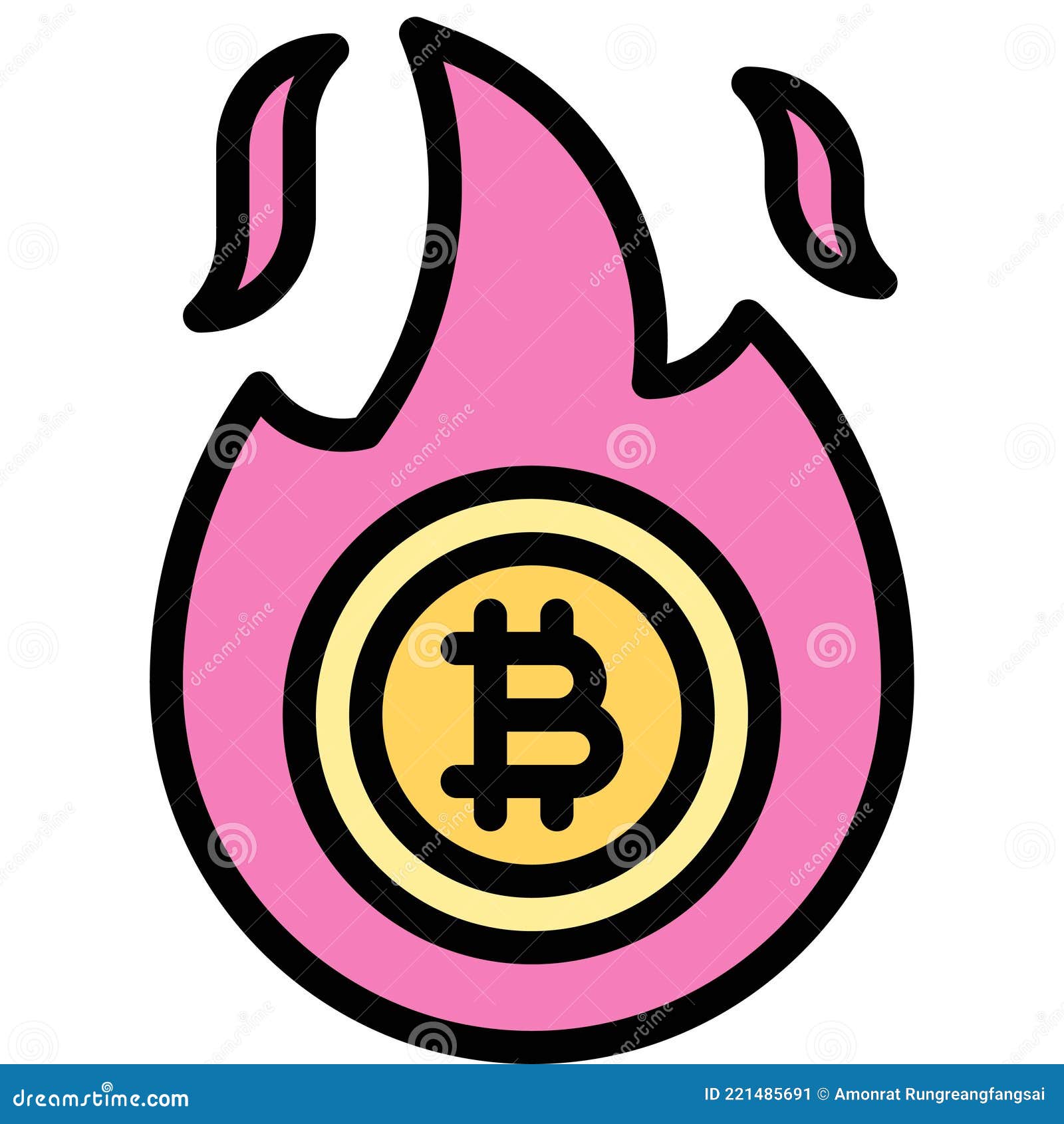 Coin Burn Icon, Cryptocurrency Related Vector Stock Vector ...