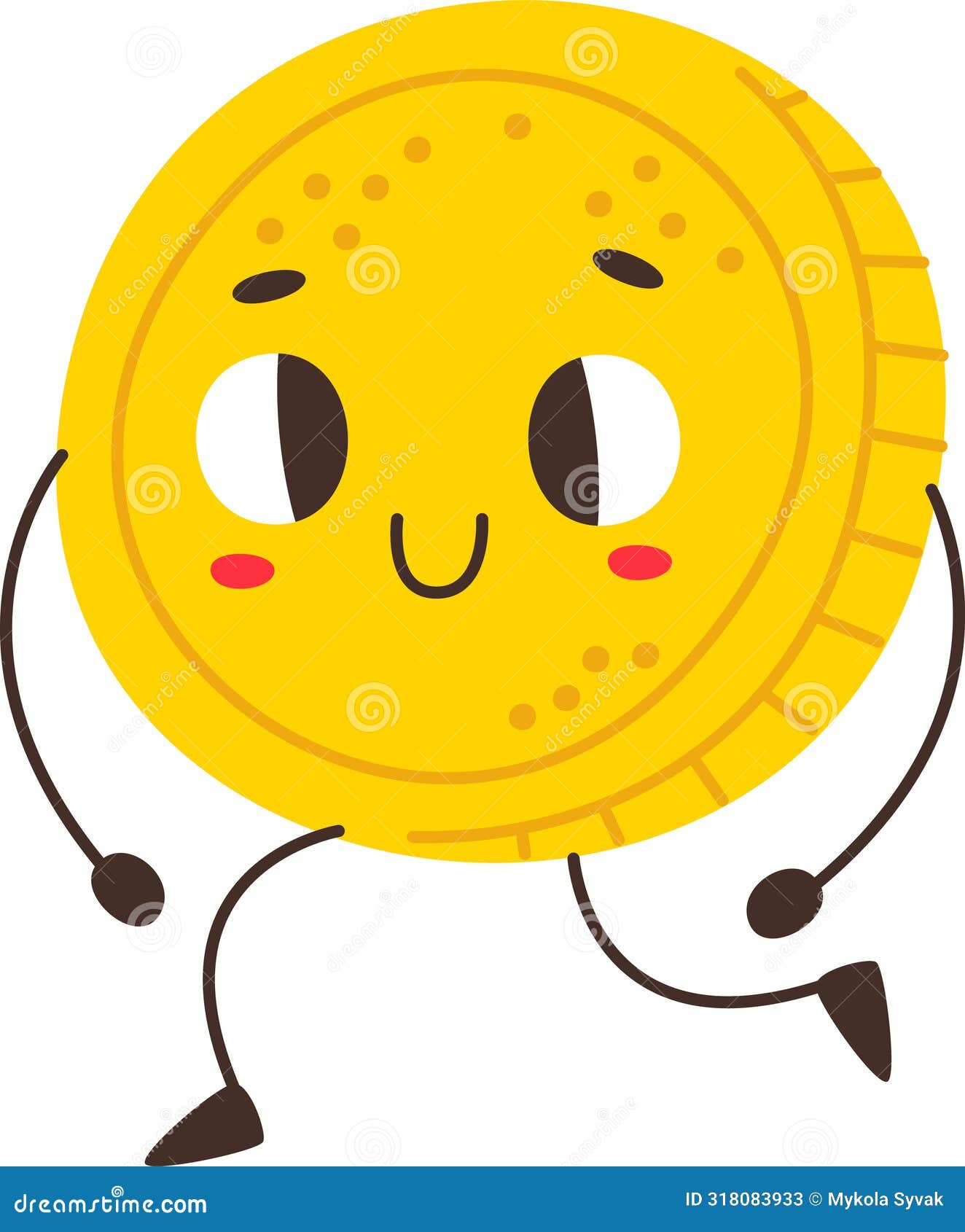 Coin Cartoon Character stock vector. Illustration of cartoon - 318083933