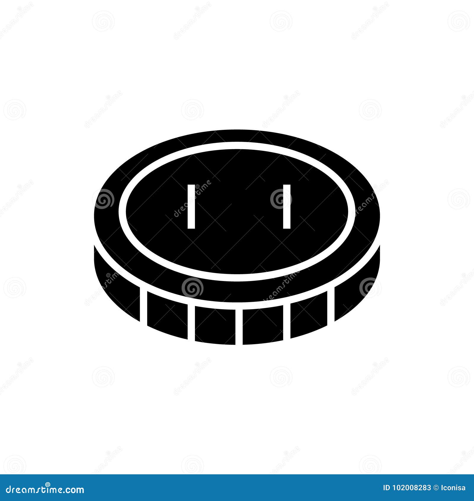 Coin - Cent Icon, Vector Illustration, Black Sign on Isolated ...