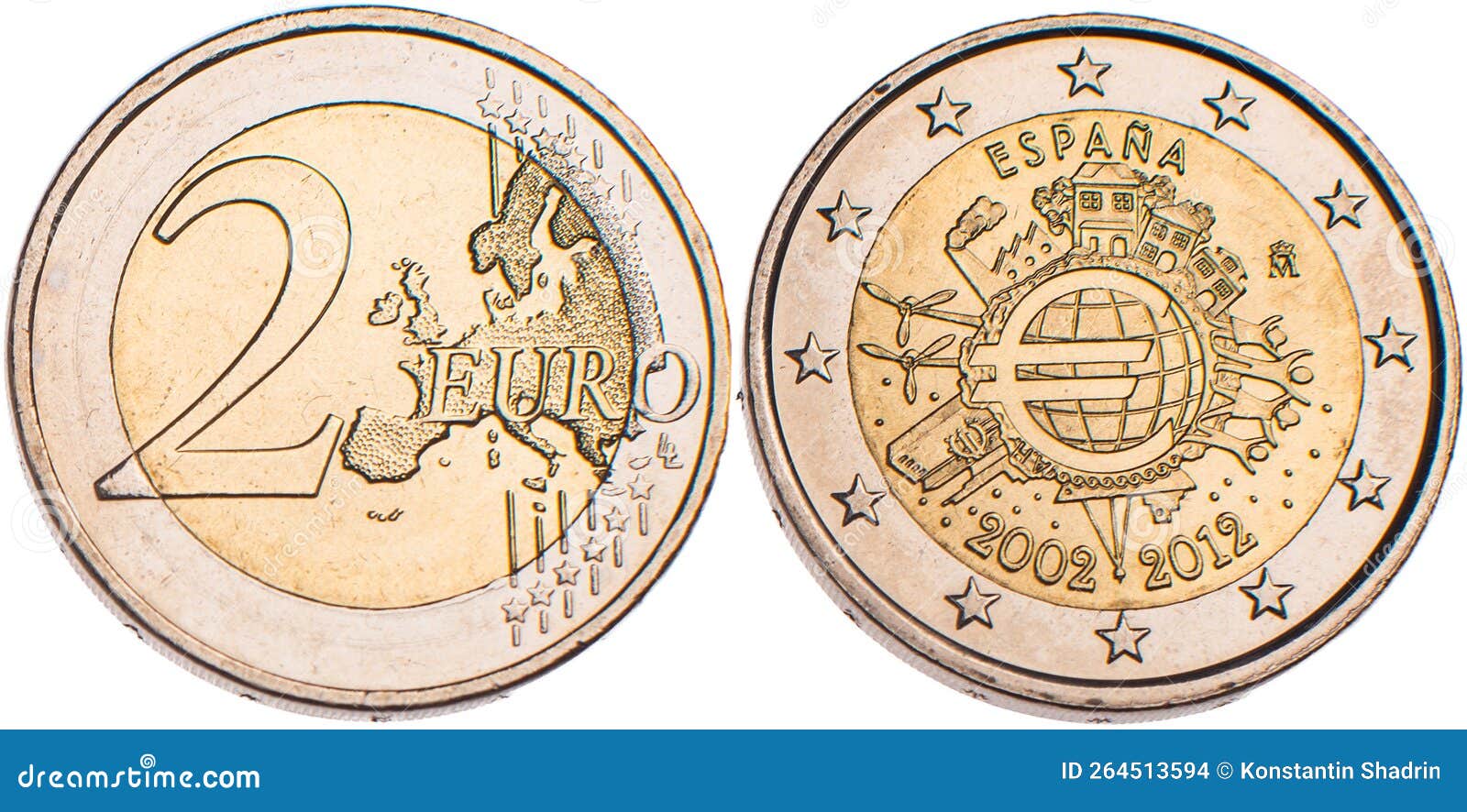 A Coin Collection of 2 Euro Commemorative Coins Stock Photo - Image of ...
