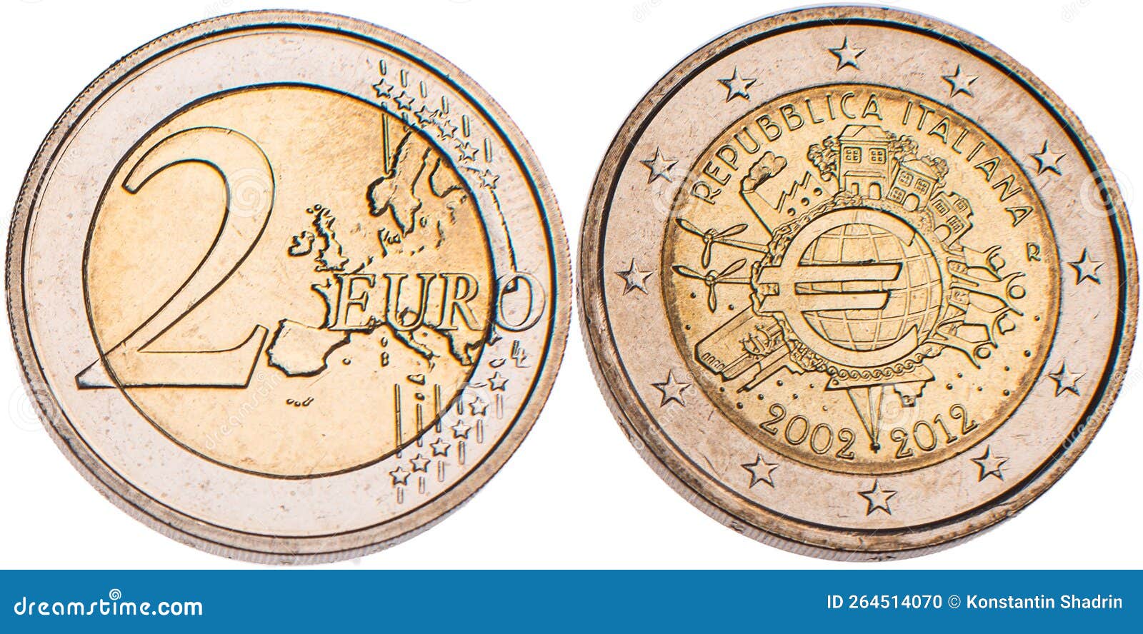 A Coin Collection of 2 Euro Commemorative Coins Stock Photo - Image of ...