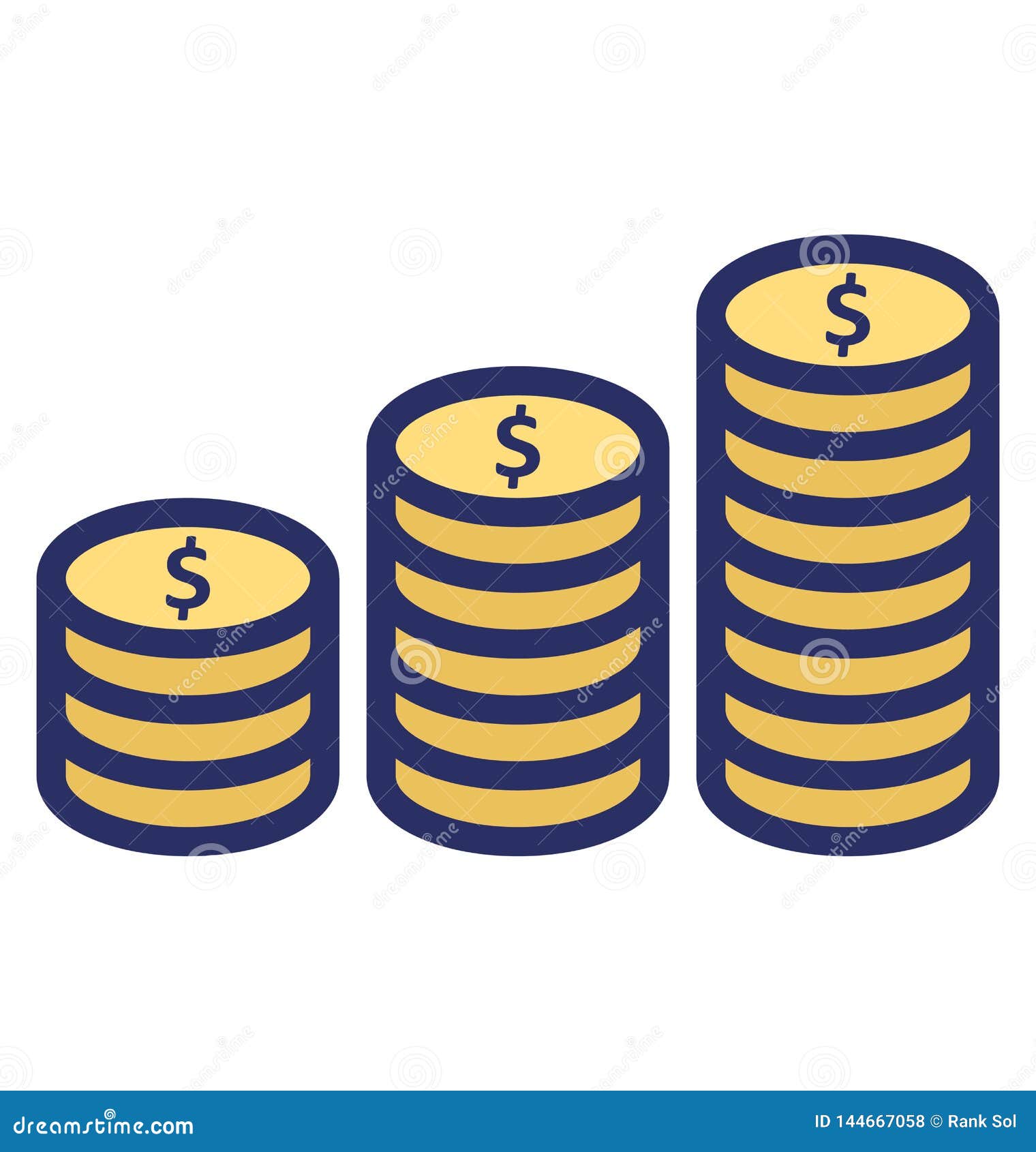 Coin Collection Isolated Vector Icon Which Can Easily Modify or Edit ...