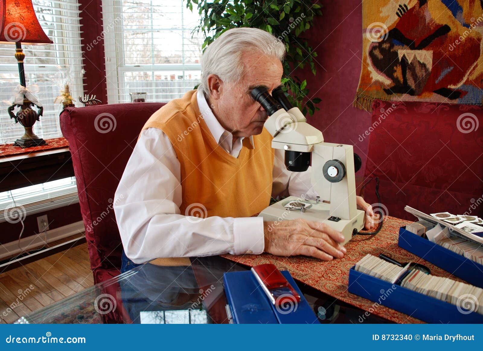 Man Viewing Old Coin Under a Microscope Stock Photo - Image of cash ...