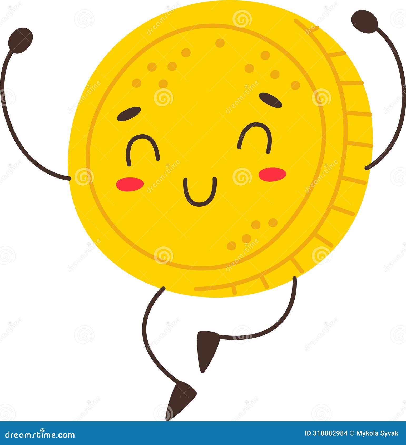Coin Dancing Character stock vector. Illustration of poster - 318082984