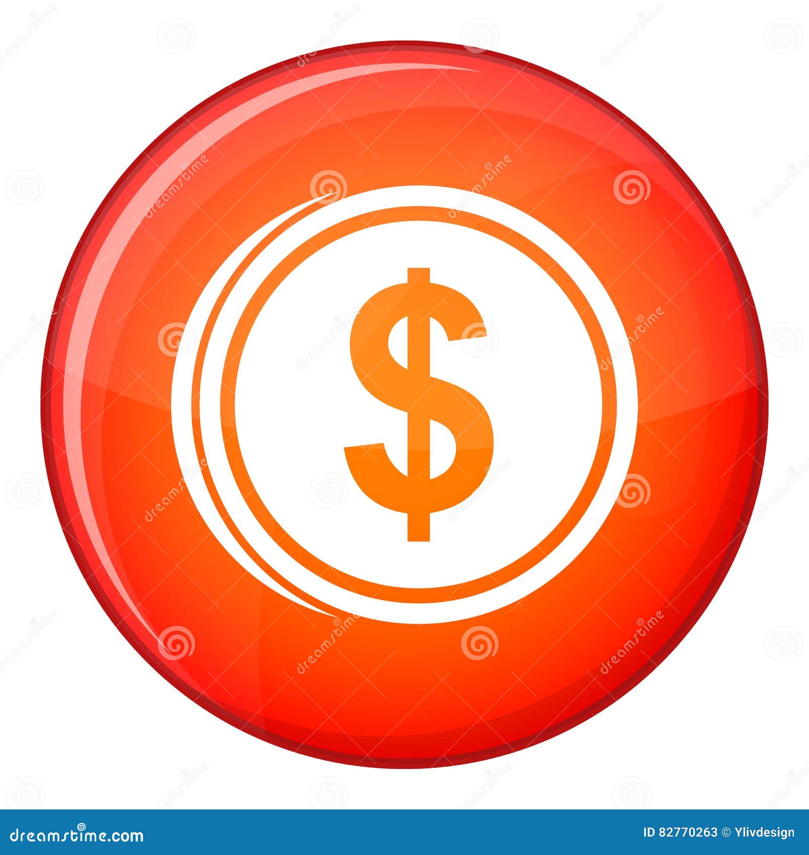 Coin Dollar Icon, Flat Style Stock Vector - Illustration of cash, blog ...