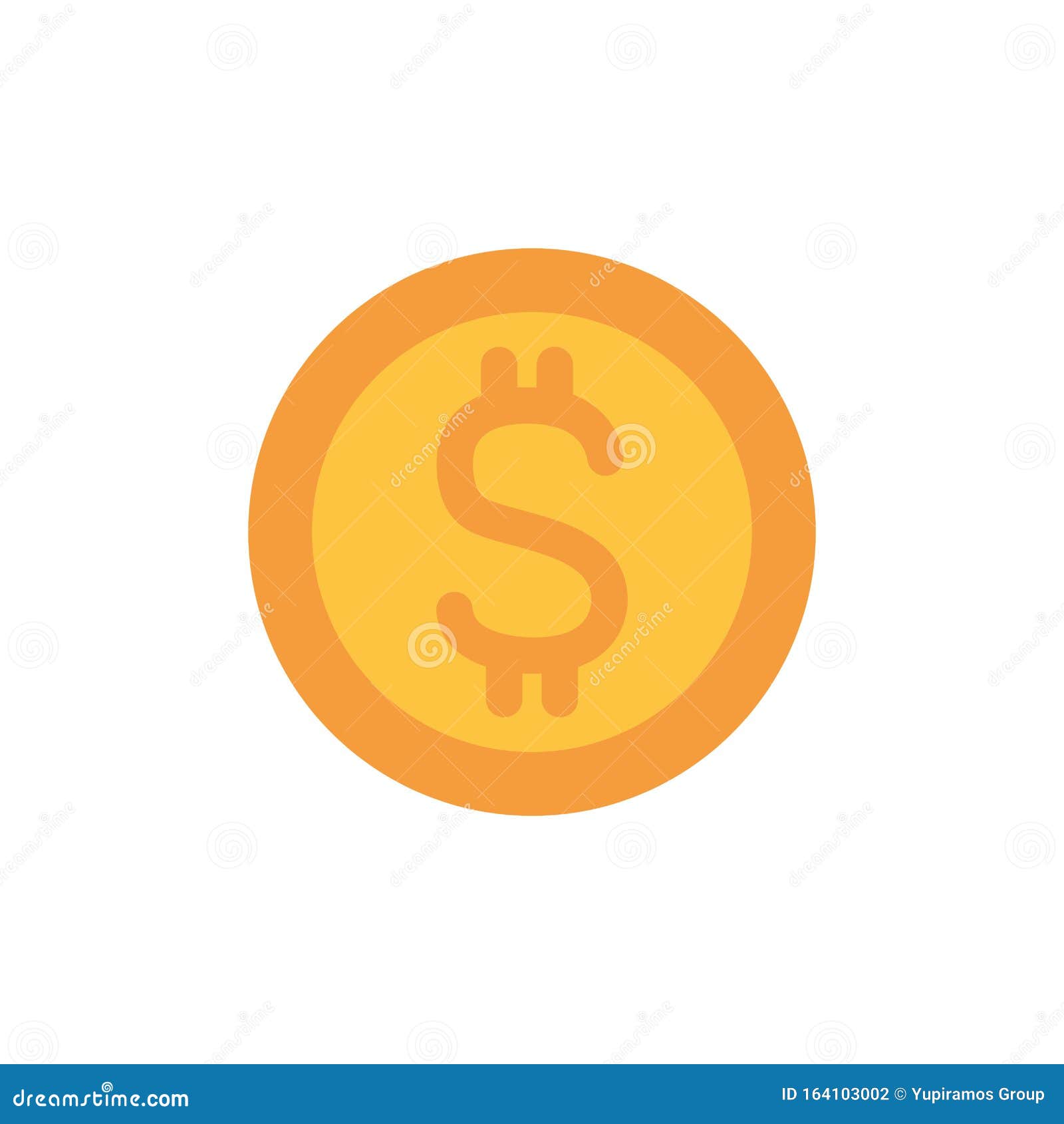 Coin Dollar Money Flat Image Style Stock Vector - Illustration of ...