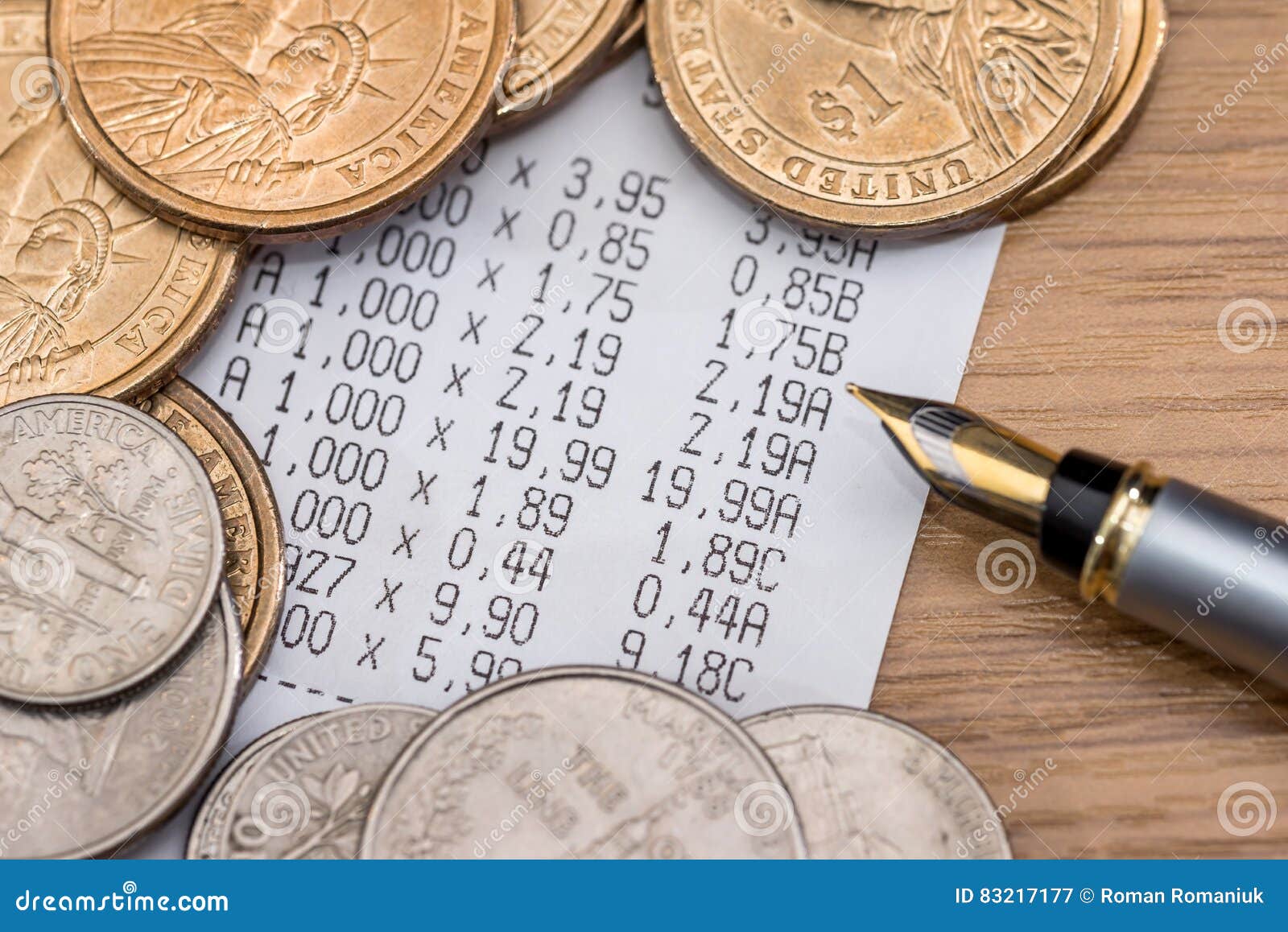 Receipt And Dollar Bill Stock Photo | CartoonDealer.com #34761954