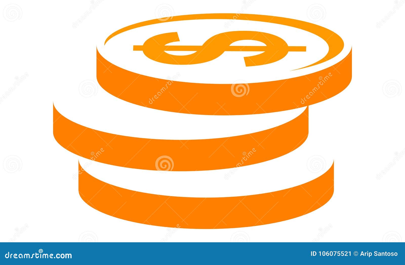 Coin Dollar Stack stock vector. Illustration of icon - 106075521