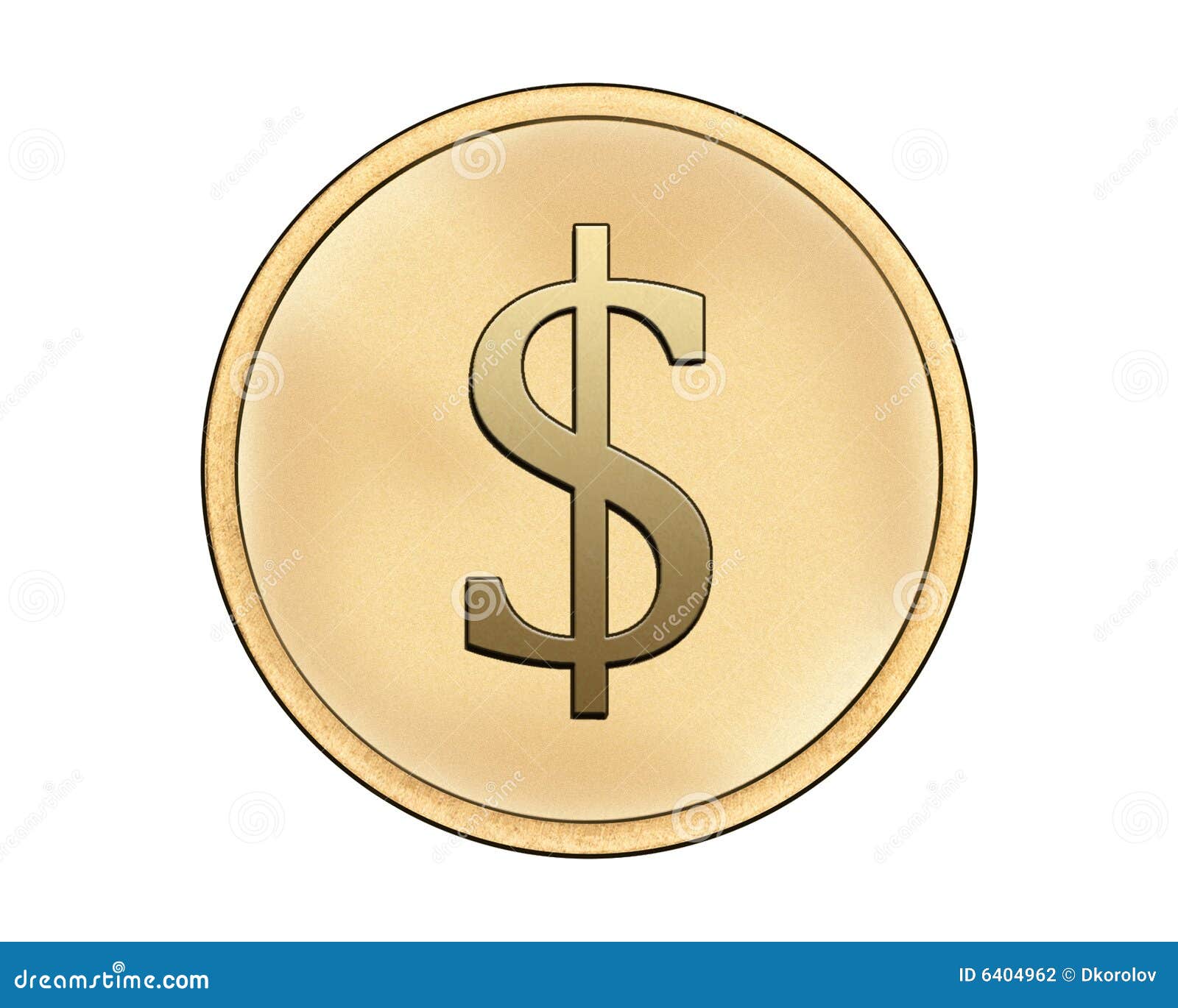 Coin with dollar symbol stock illustration. Illustration of symbol ...