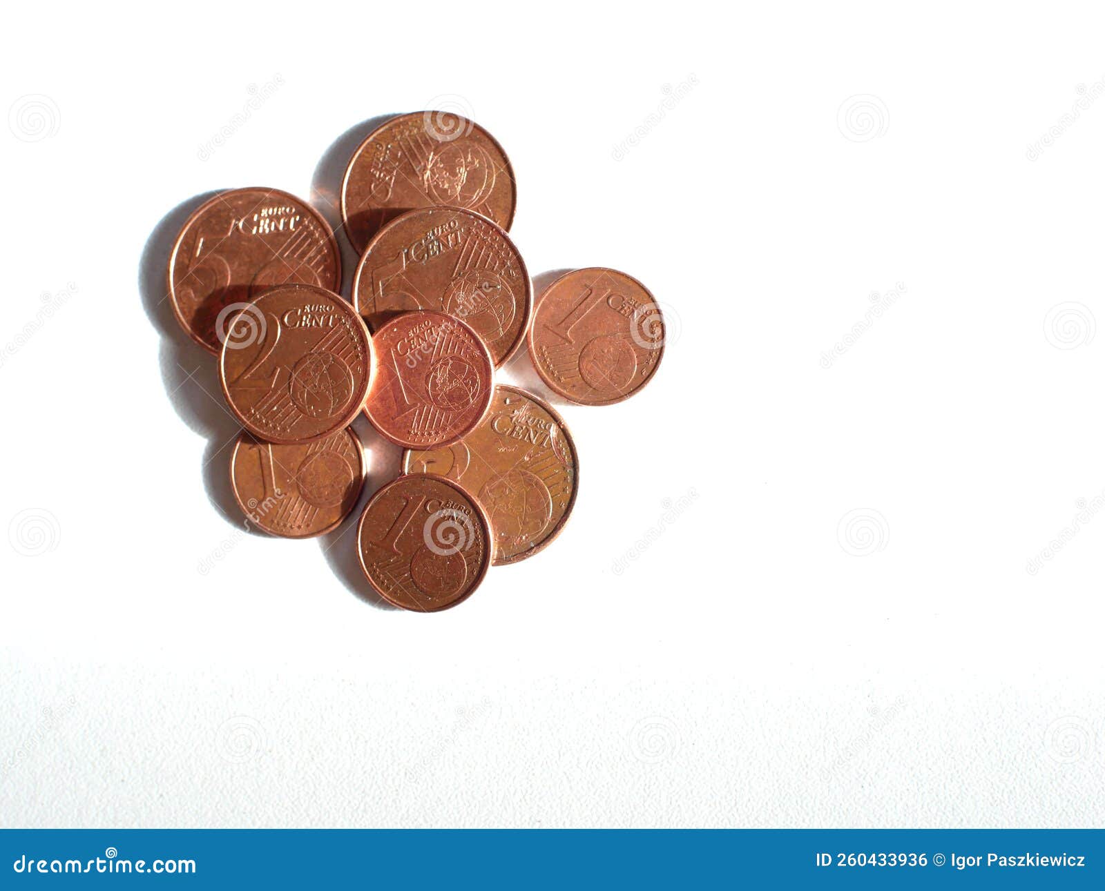Euro Cents on a White Background Stock Photo - Image of finance, cent ...
