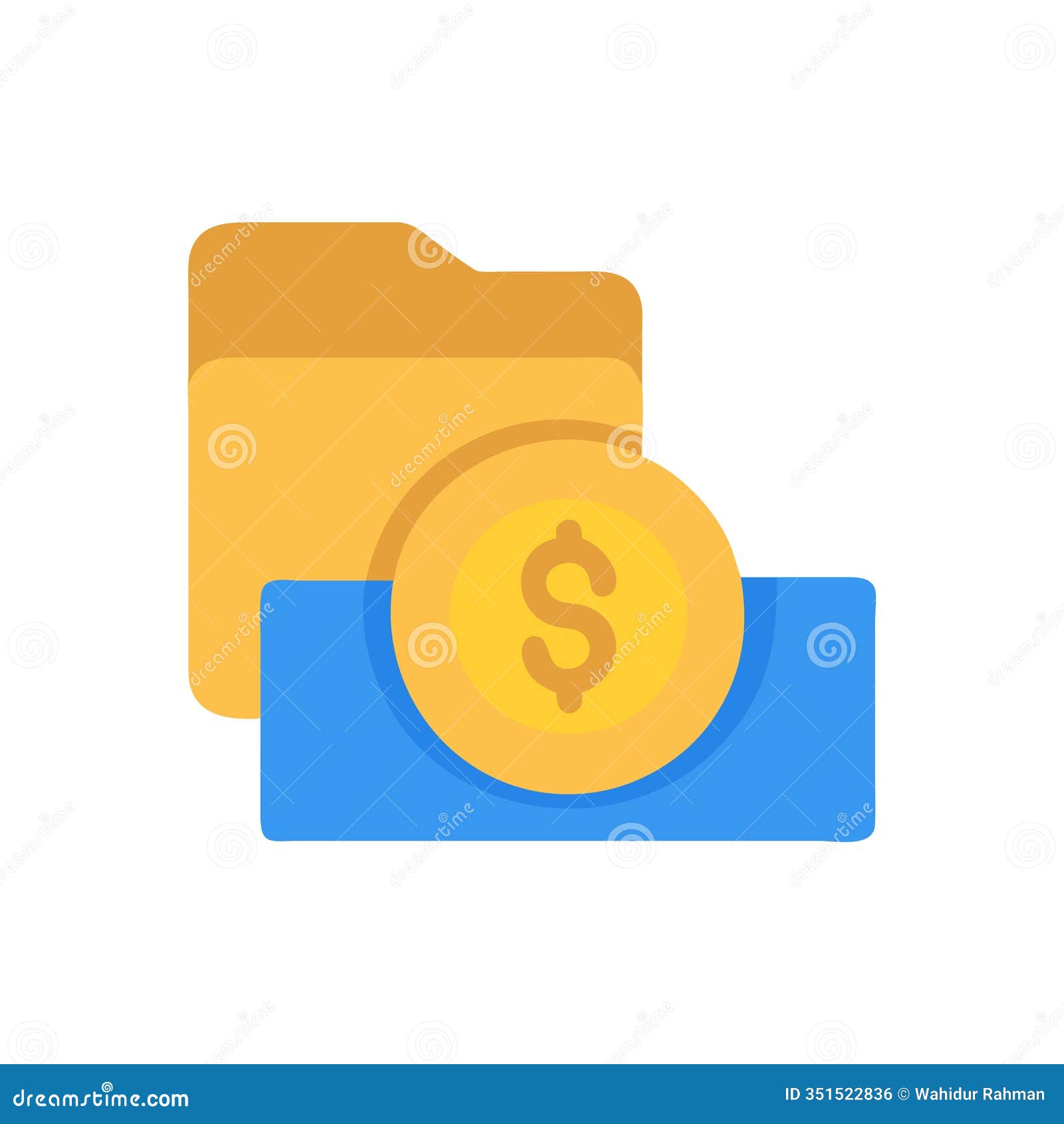 Coin Folder Icon for Organization Stock Illustration - Illustration of ...