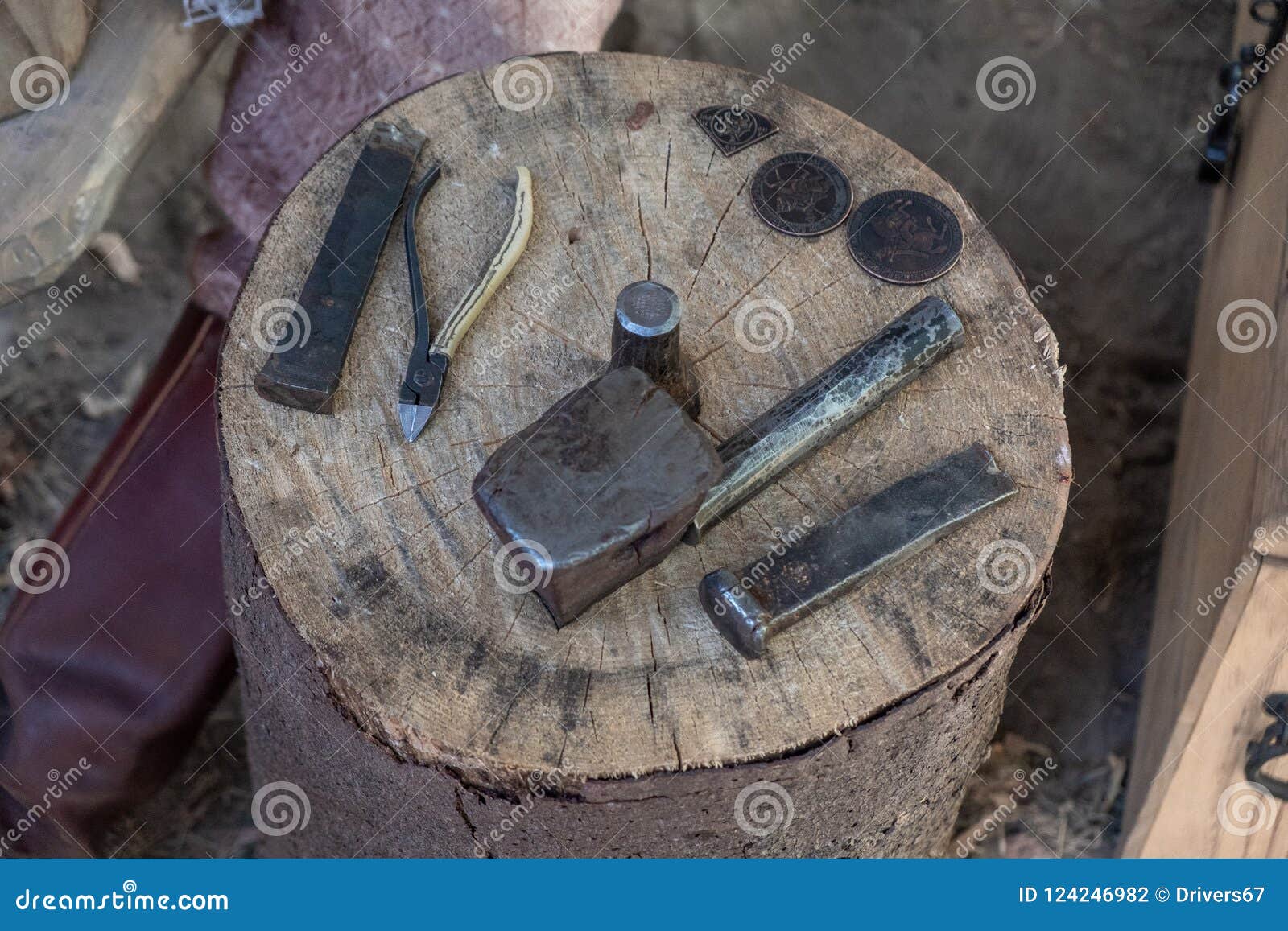 Medieval Coinage Tool, Vintage Forging Coin Equipment Royalty-Free ...