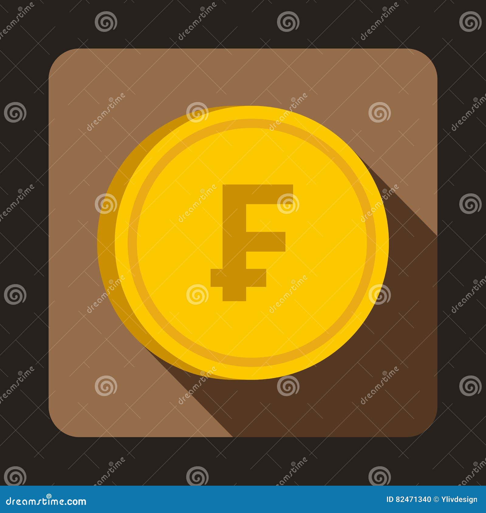 Coin Franc Icon, Flat Style Stock Vector - Illustration of financial ...