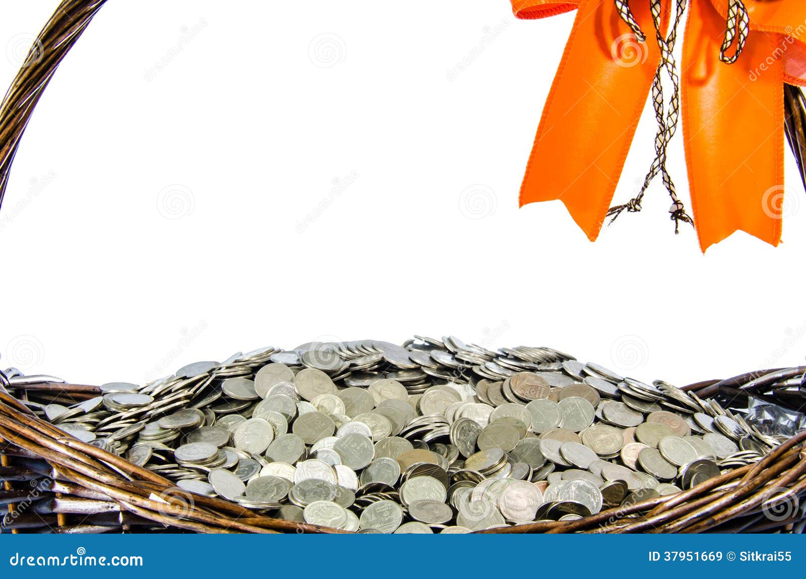 Coin Gift Baskets stock image. Image of basket, crisis - 37951669