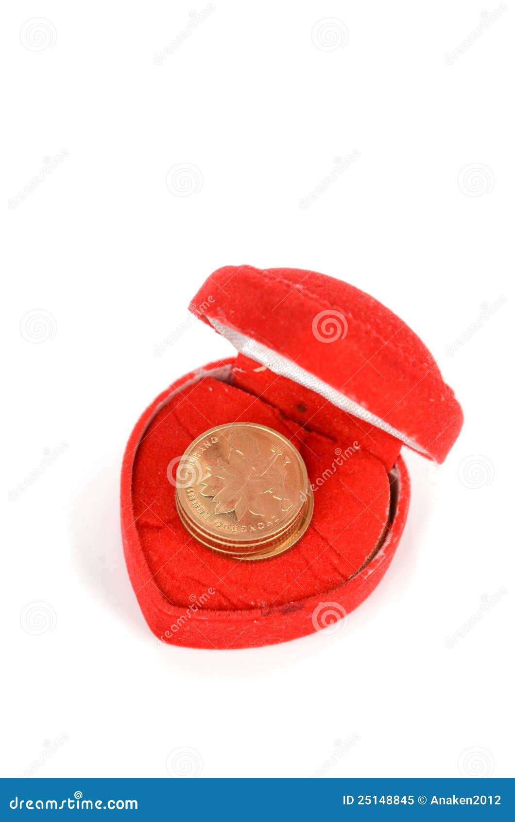 Coin in gift box stock image. Image of gift, metal, finance - 25148845