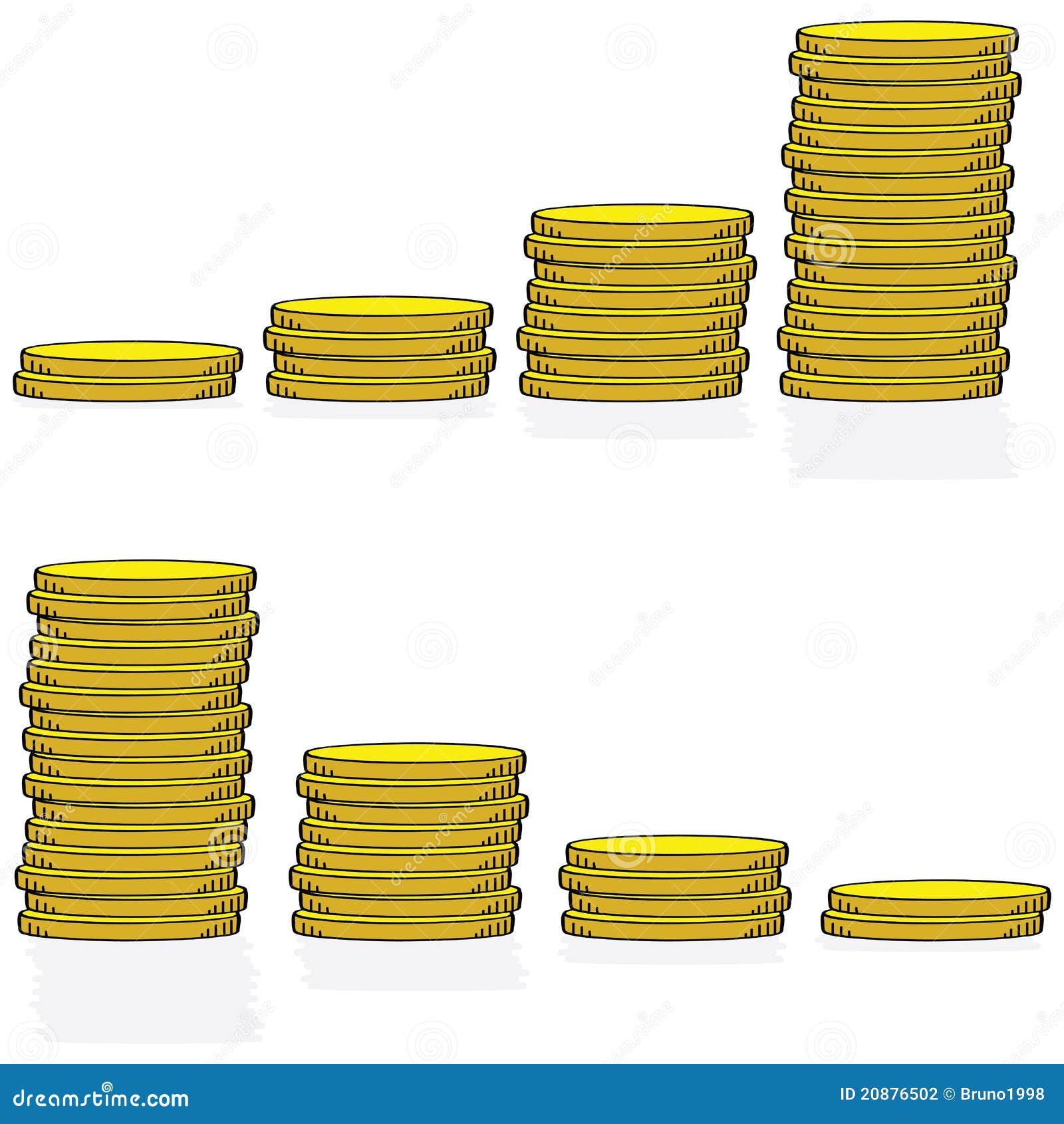 Coin graph stock vector. Illustration of drawing, reduce - 20876502