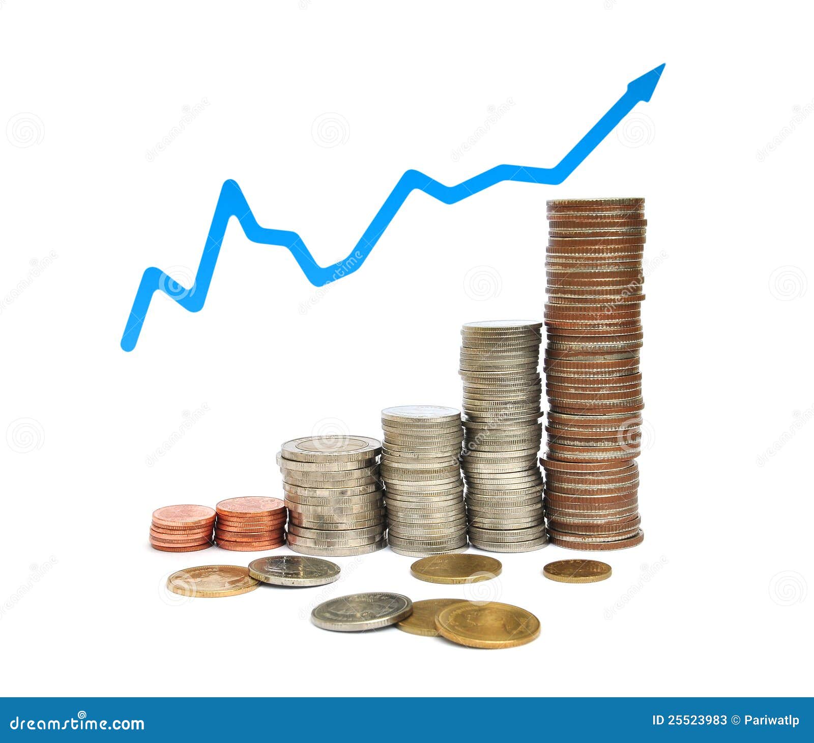 Coin and graph stock image. Image of earn, background - 25523983