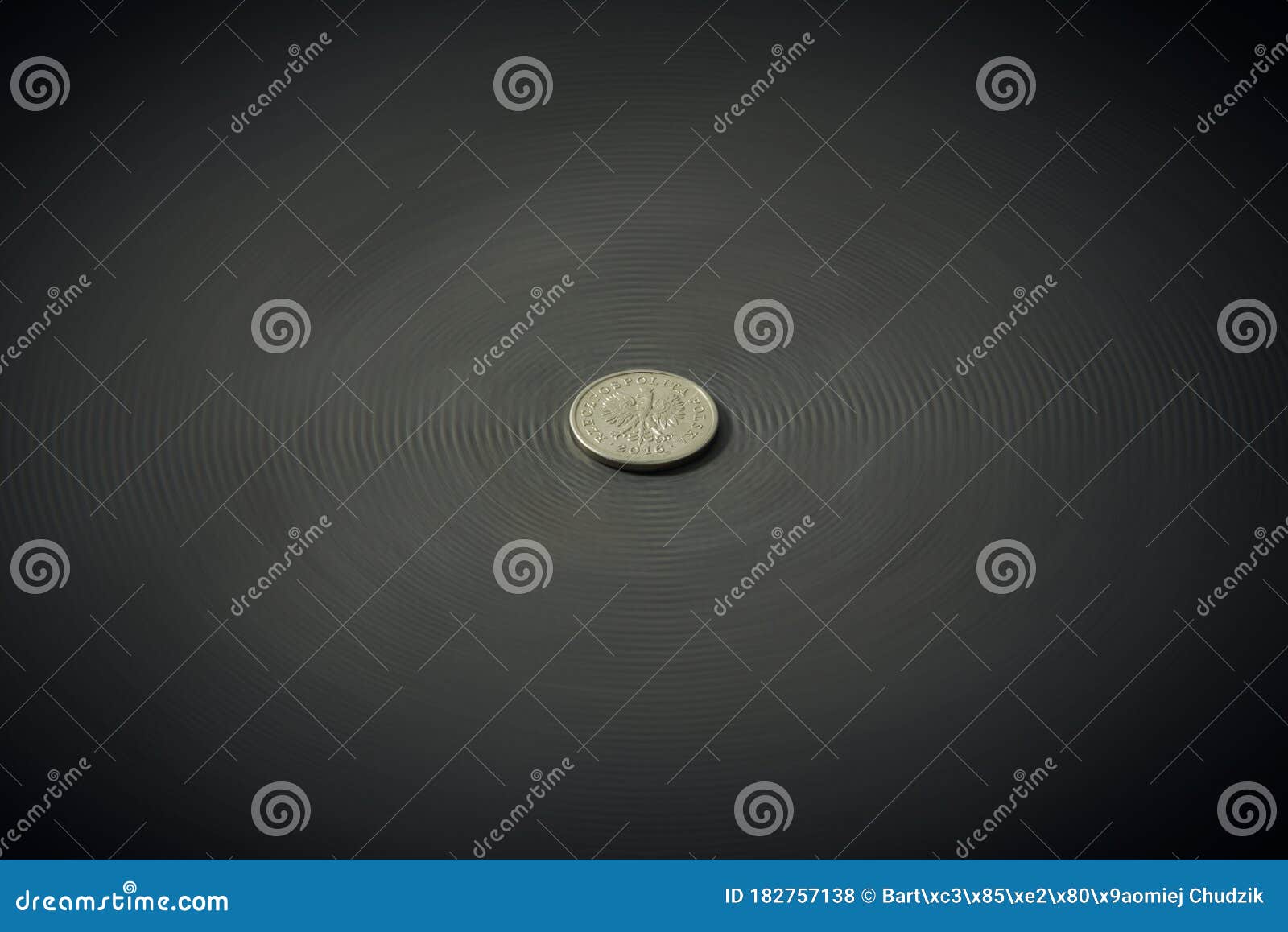 Coin on a gray background stock photo. Image of economy - 182757138