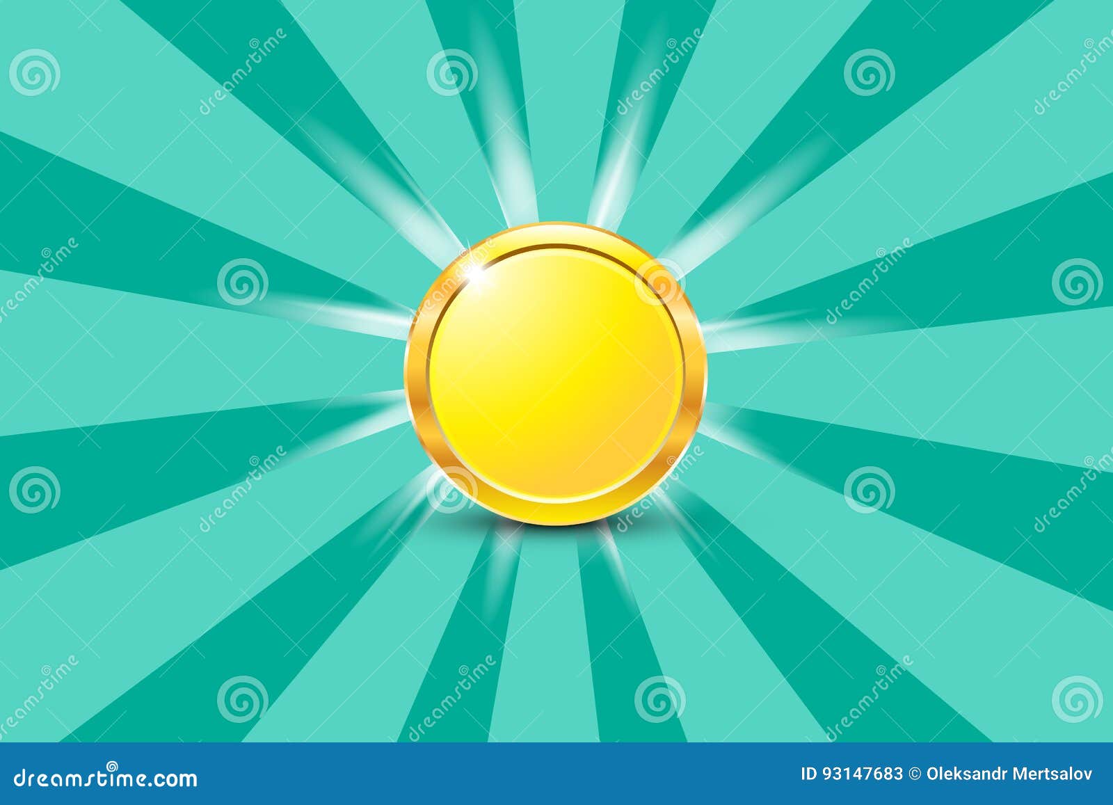 Coin on Green Background Isolated Object Abstract Stock Illustration ...