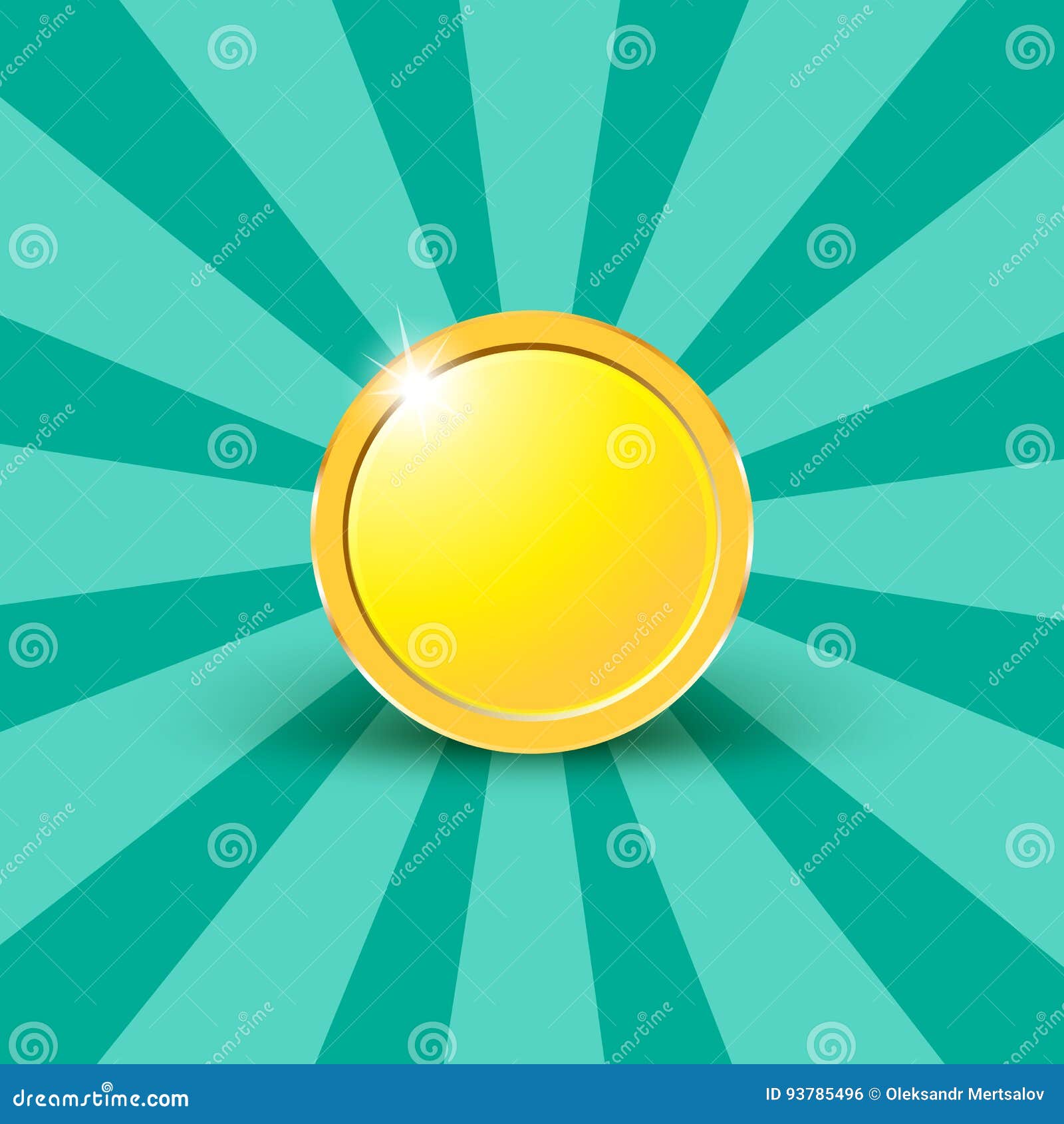 Coin on Green Background Object Abstract Stock Illustration ...