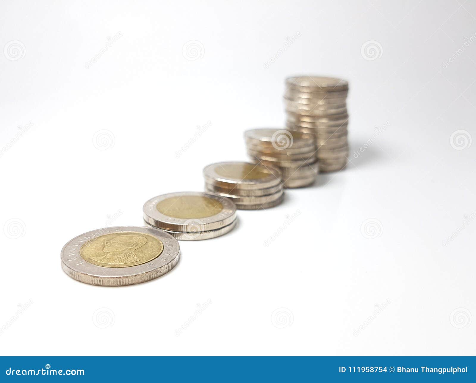Coin growth chart stock photo. Image of bank, stack - 111958754