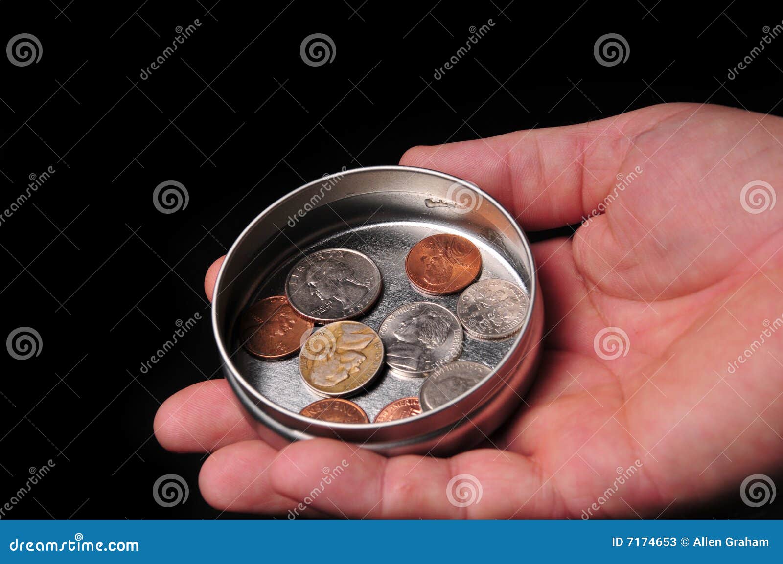 Coin in hand stock image. Image of penny, begging, nickel - 7174653