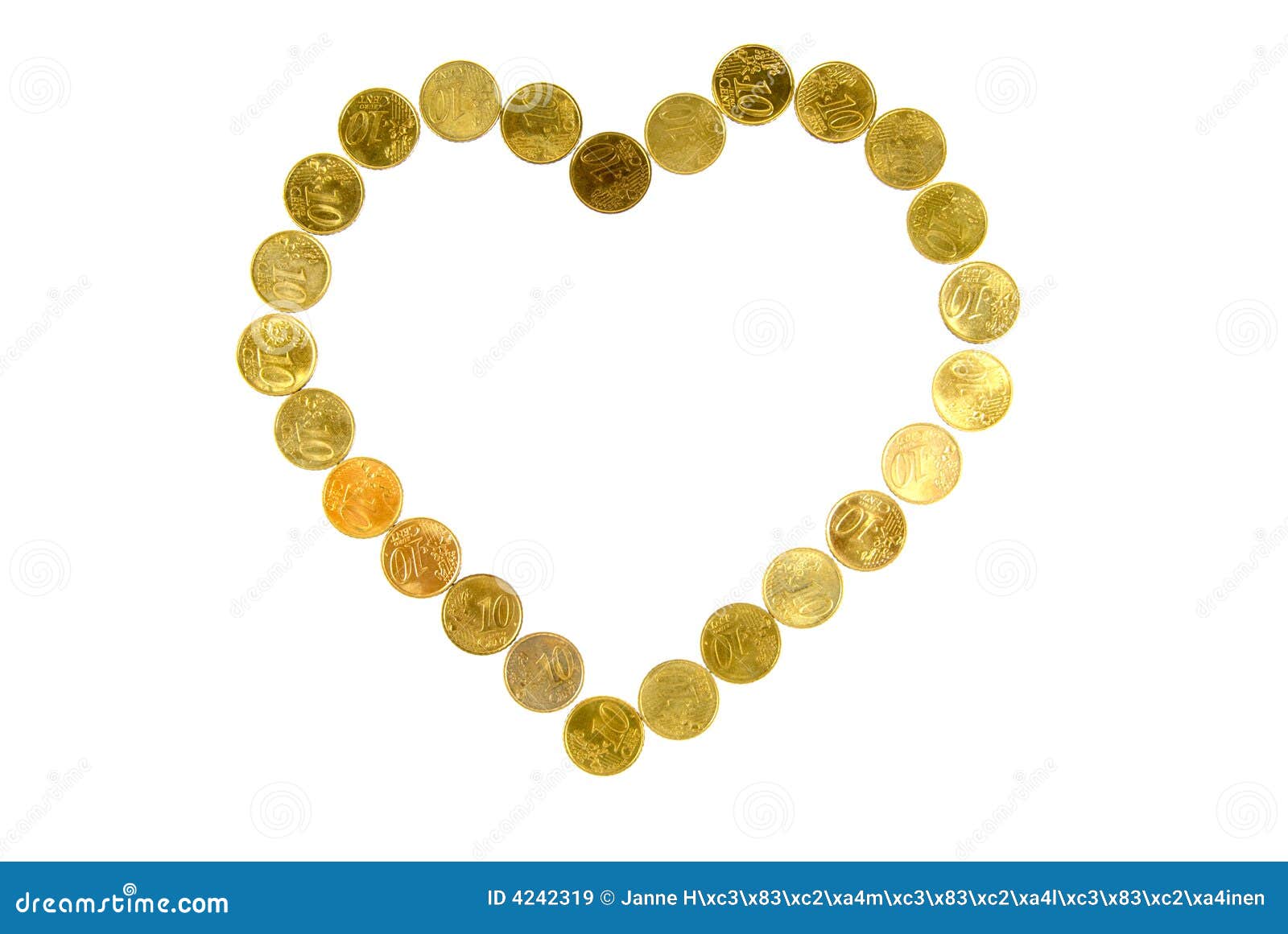 Coin heart stock image. Image of expressing, showing, love - 4242319