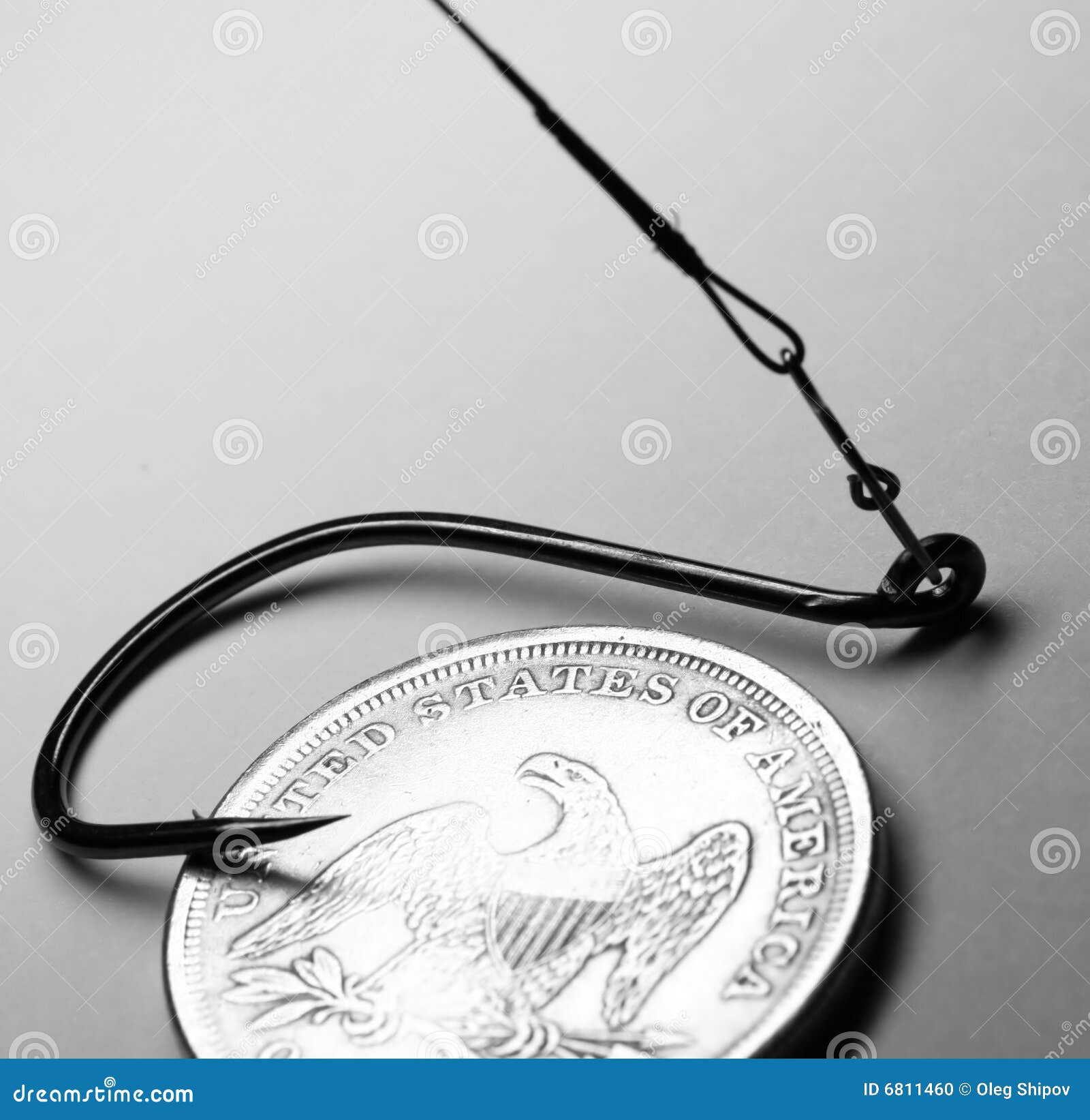 Coin and hook stock photo. Image of metal, coin, hook - 6811460