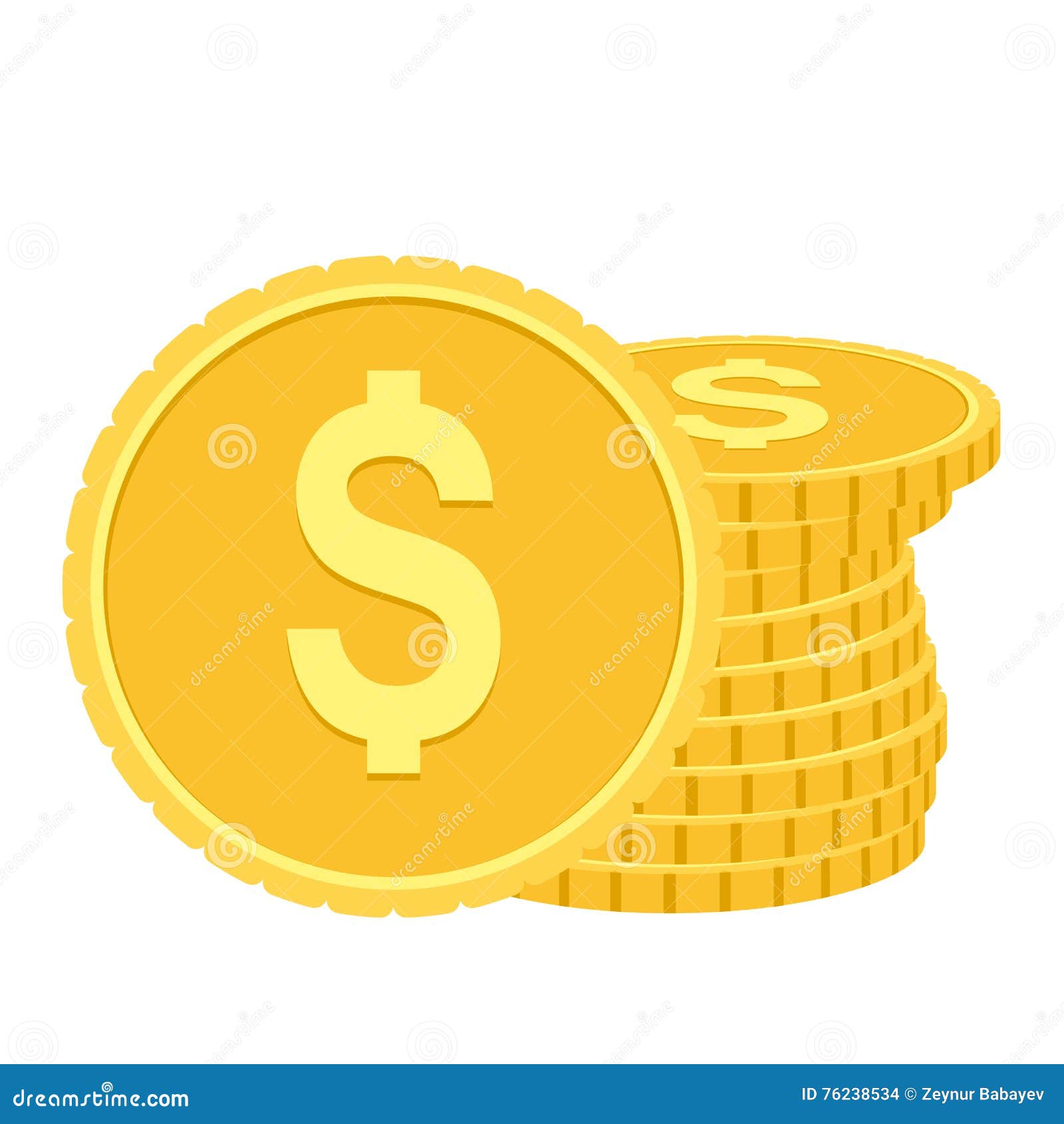 Coin Icon Vector Illustration. Flat Style. Stack of Coins Stock Vector ...