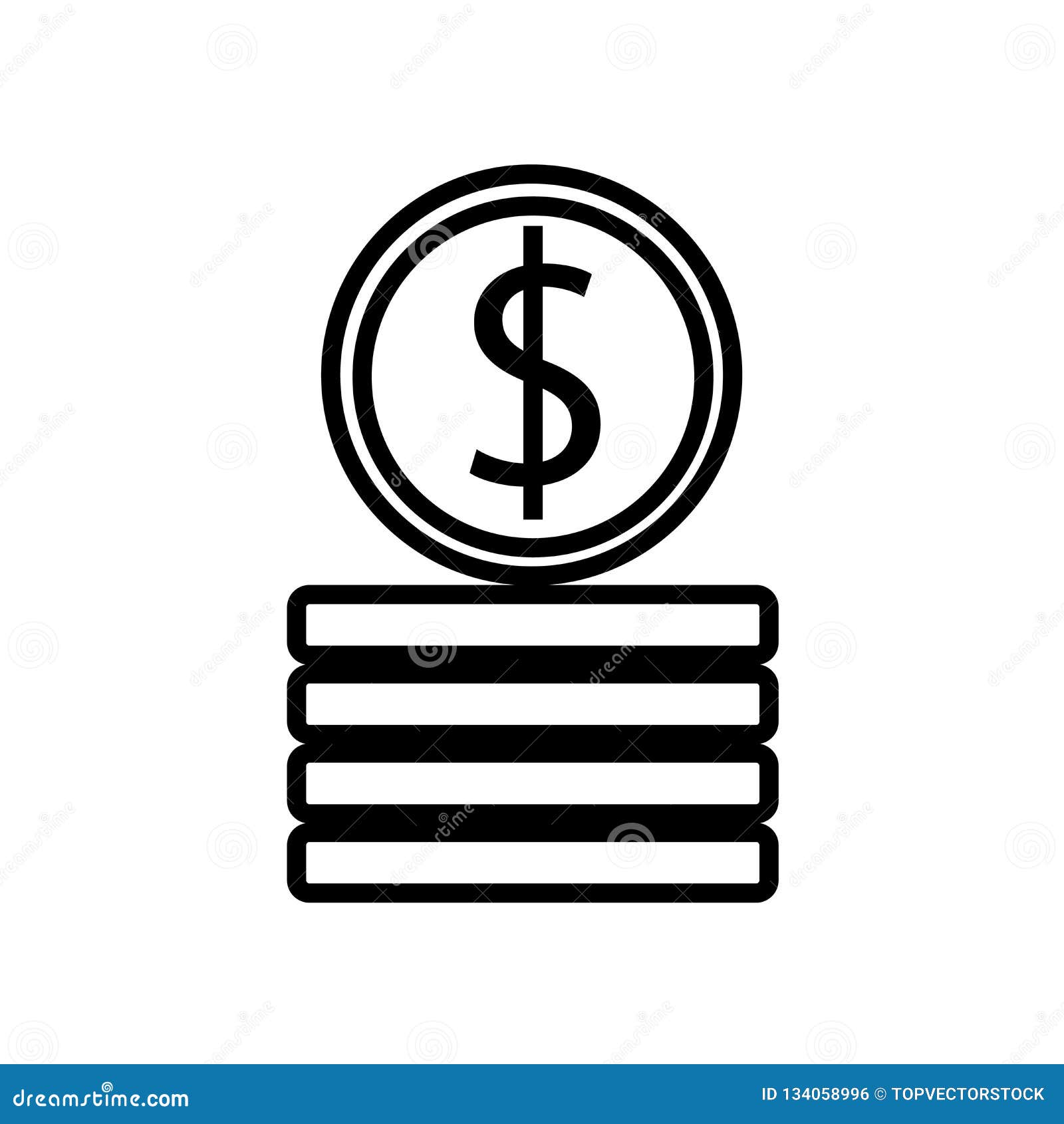 Coin Icon Vector Isolated on White Background, Coin Sign Stock Vector ...