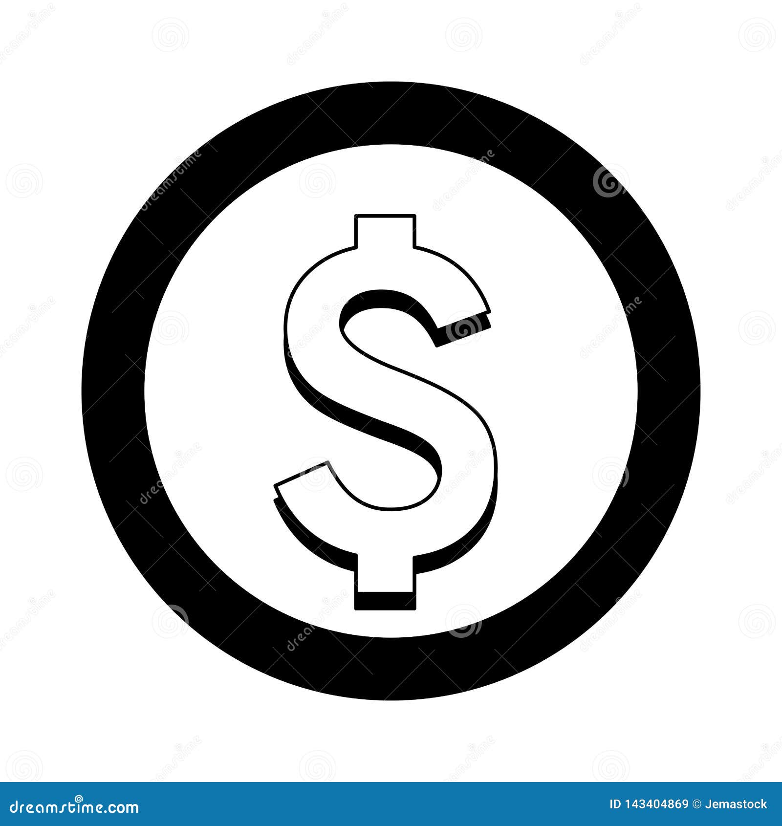Coin Isolated Symbol in Black and White Stock Vector - Illustration of ...