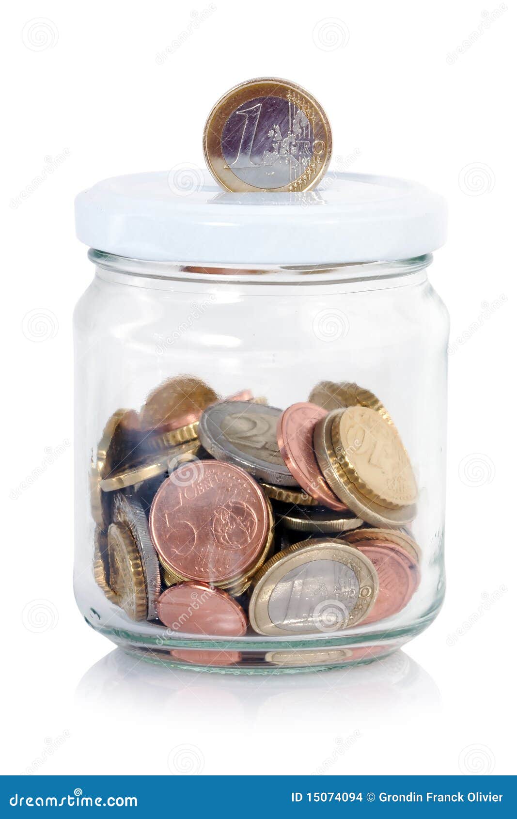 Coin jar stock photo. Image of coins, white, business - 15074094