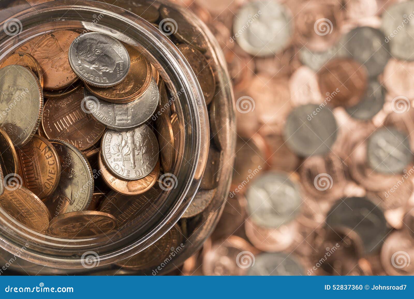 Coin Jar stock photo. Image of collection, dimes, metal - 52837360