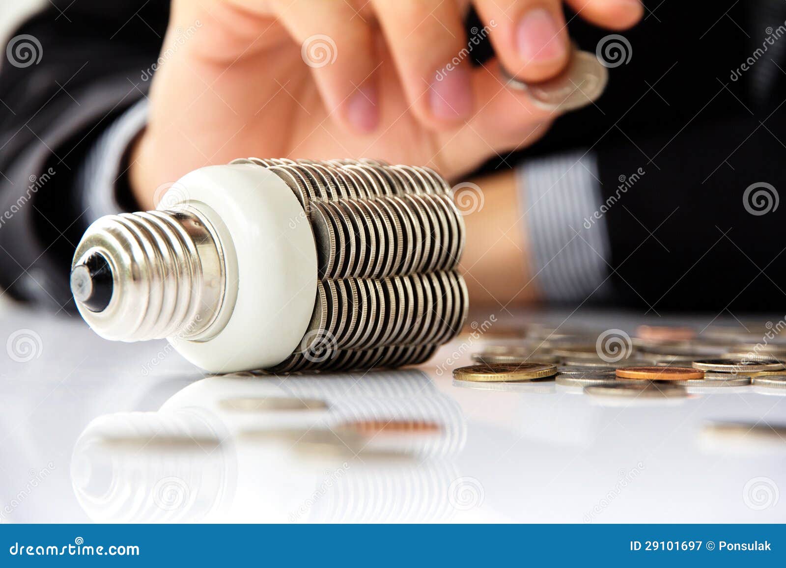 Coin light bulb stock image. Image of coin, future, consumption - 29101697