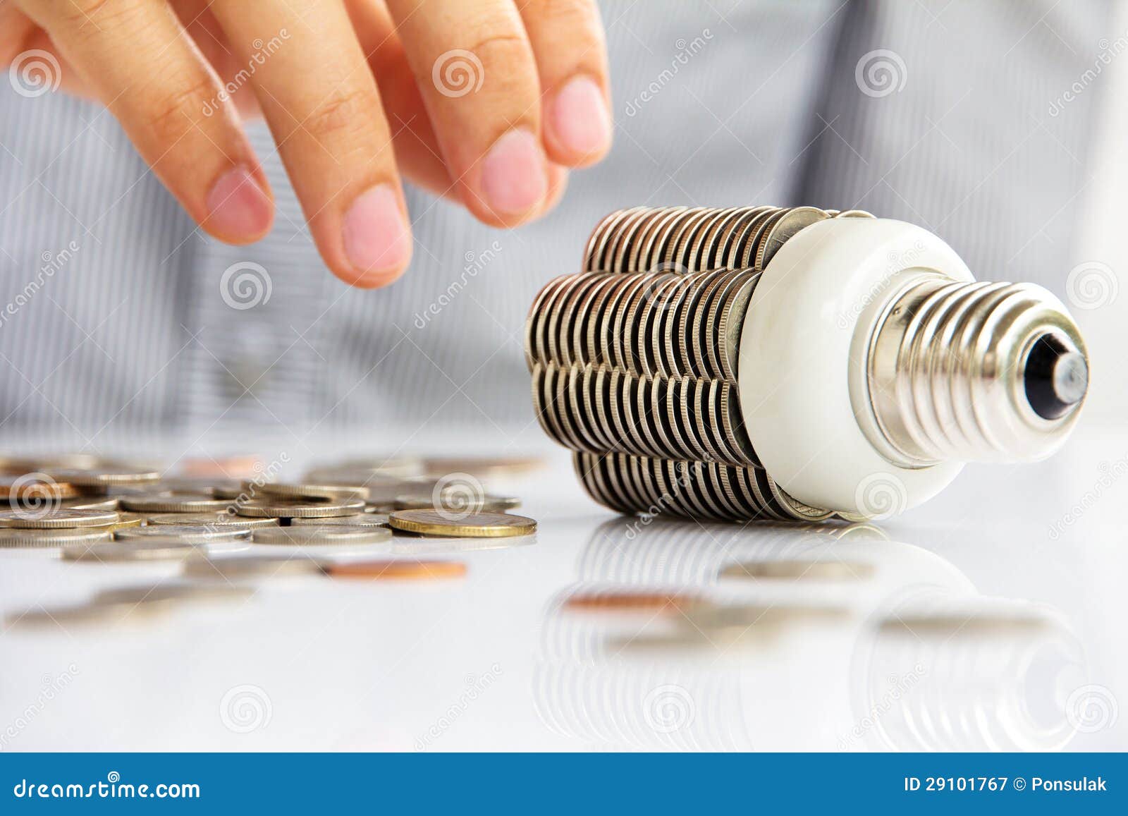Coin light bulb concept stock image. Image of object - 29101767