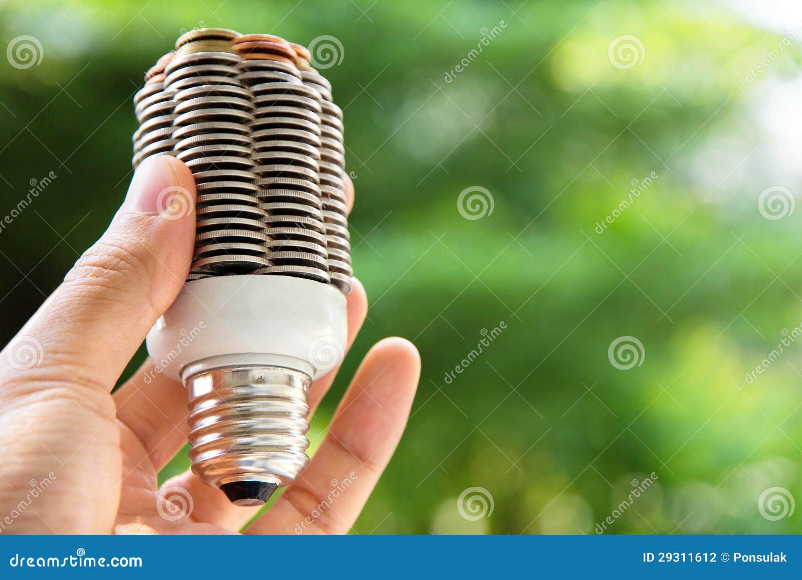Coin light bulb concept stock photo. Image of lamp, bulb - 29311612