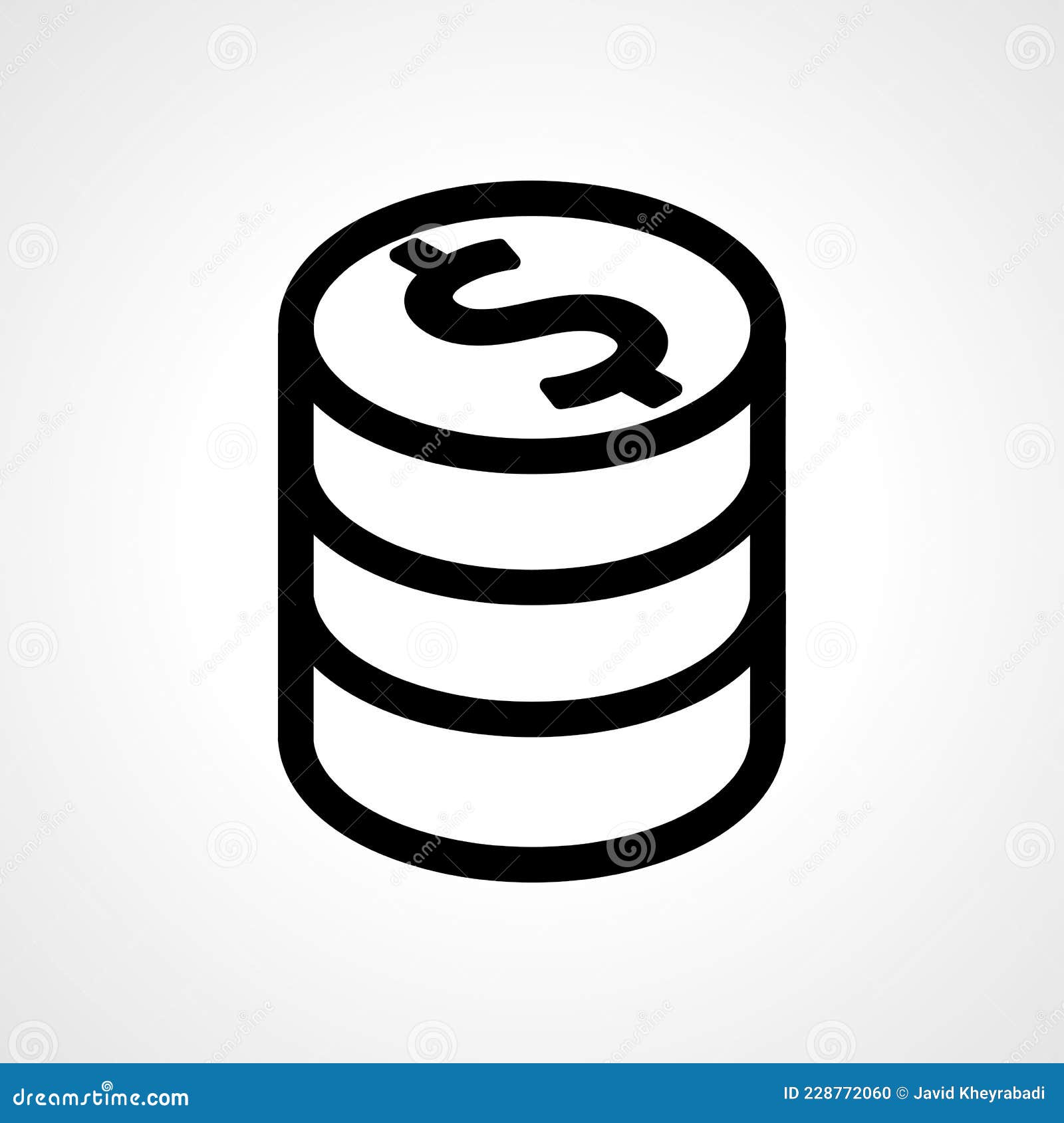 Coin Line Icon. Coin Cent Isolated Vector Icon Stock Illustration ...
