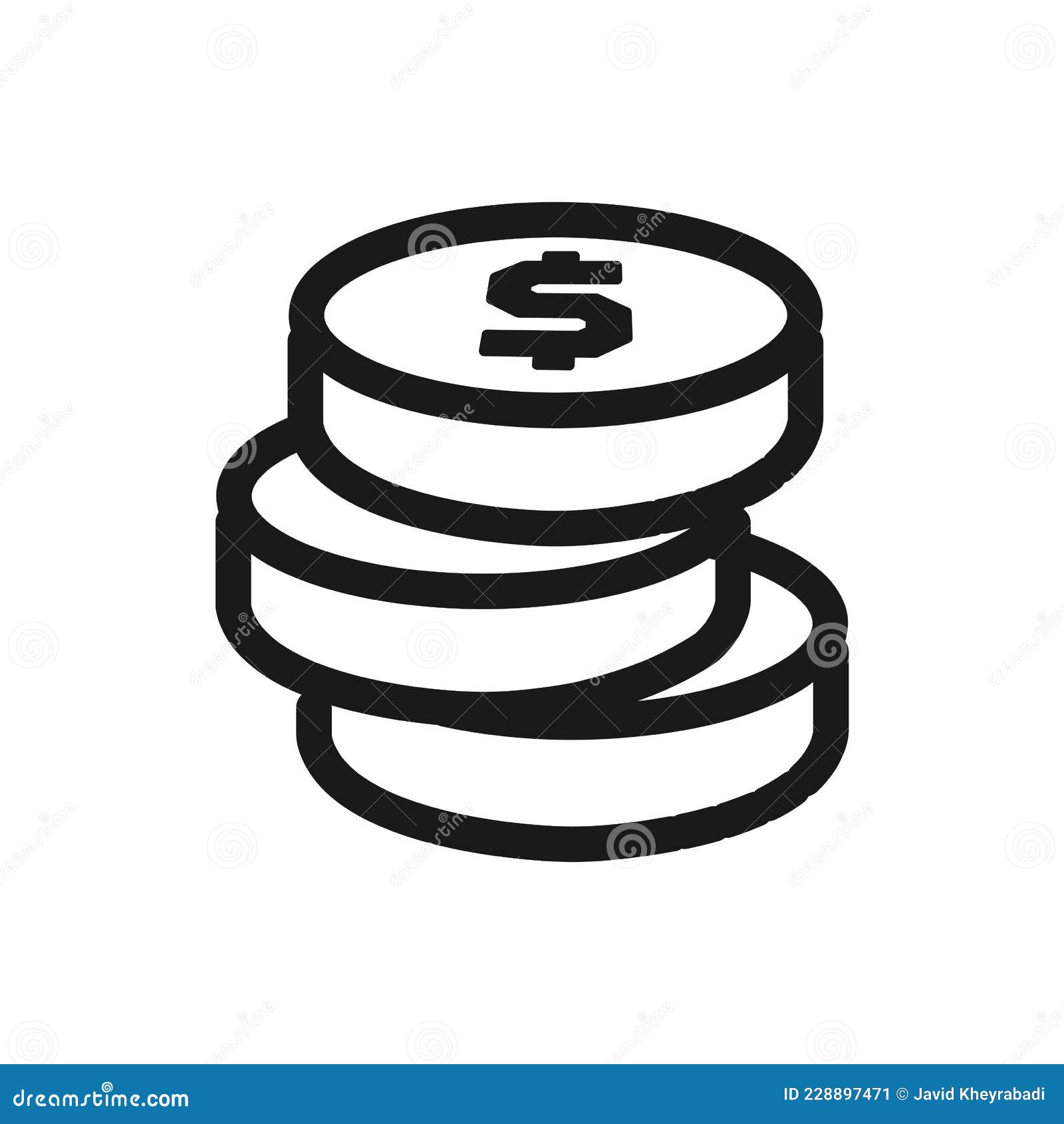 Coin Line Icon. Coin Isolated Simple Icon Stock Vector - Illustration ...