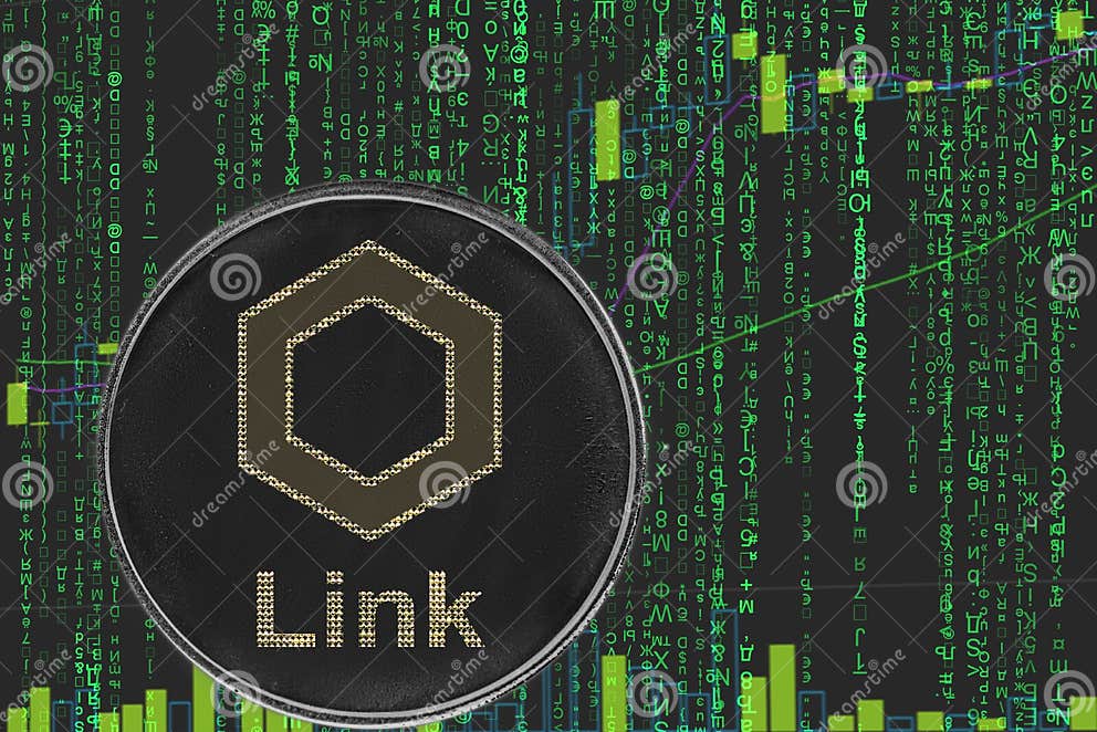 Coin Link Chainlink Cryptocurrency on the Background of Binary Crypto ...