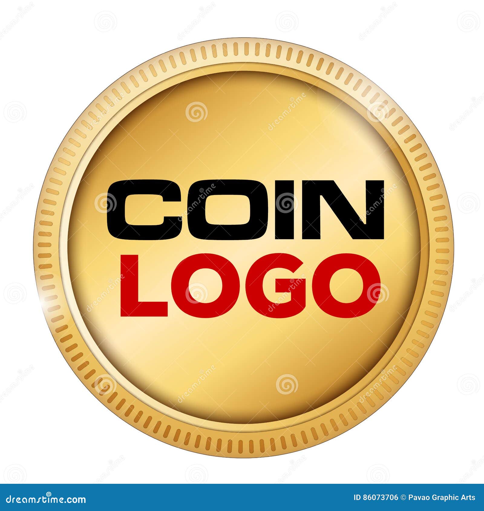 Coin logo stock vector. Illustration of white, logo, coin - 86073706