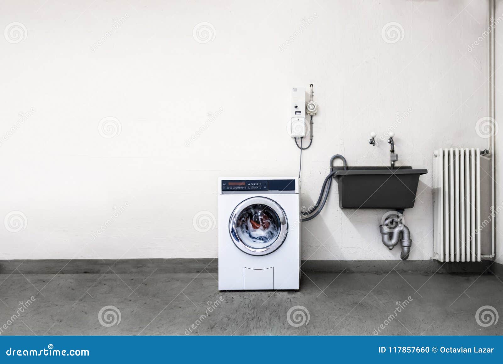 Coin machine laundry room stock photo. Image of appliance - 117857660
