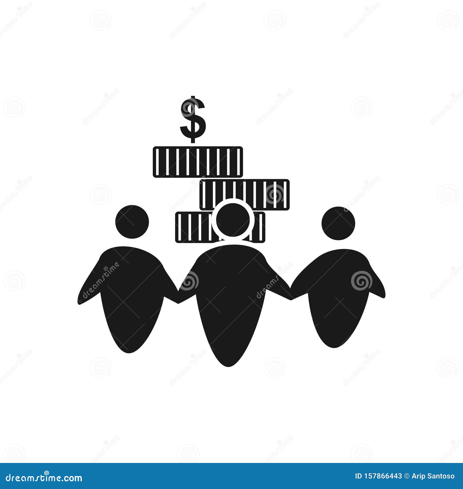 Coin Money Commitment Teamwork Together Black Logo Stock Vector ...
