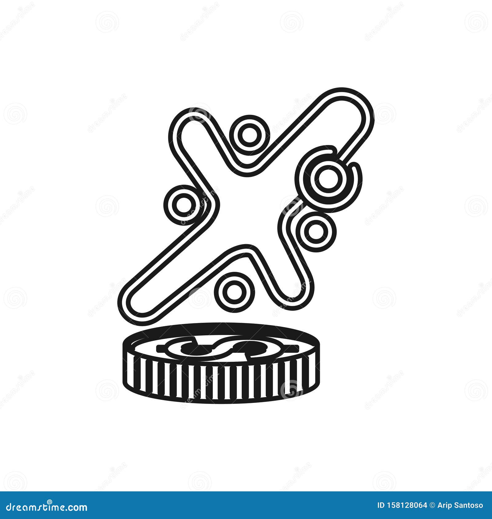 Coin Money Commitment Teamwork Together Outline Logo Vector Stock Vector - Illustration of ...