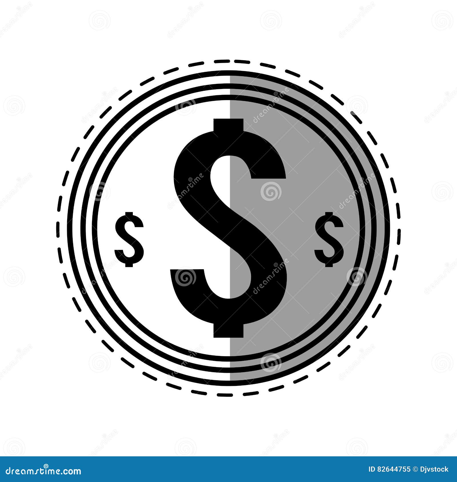 Coin money dollar shadow stock illustration. Illustration of element ...