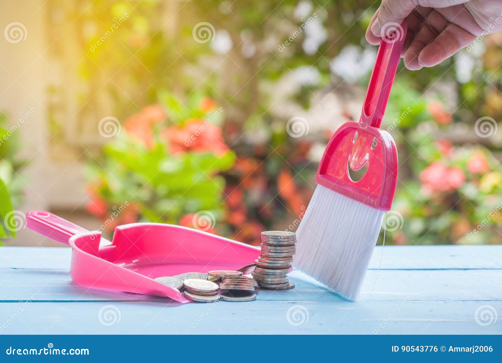 Coin or money in dust pan stock photo. Image of finance - 90543776
