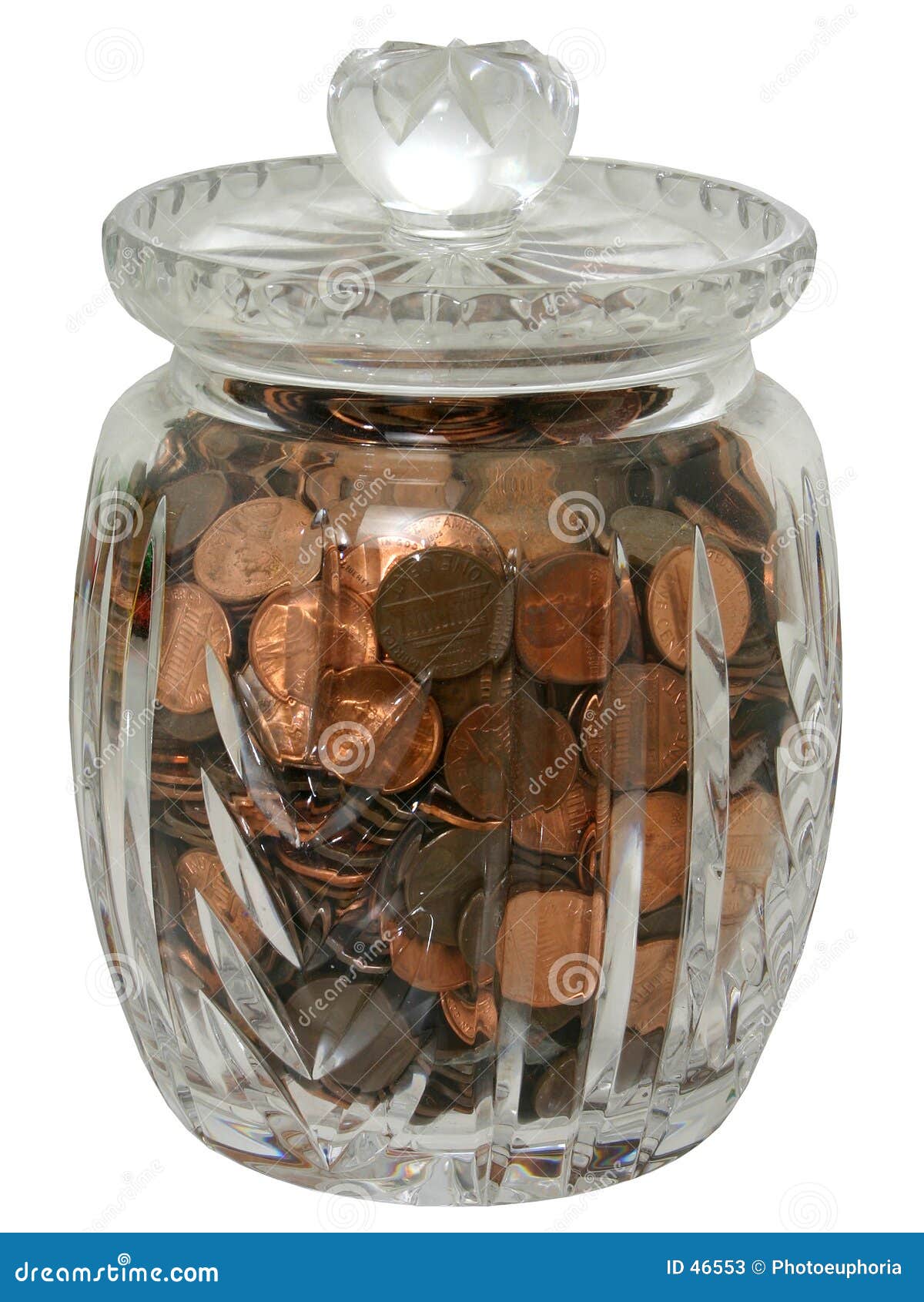 Coin Money in a Glass Jar stock image. Image of save, coins - 46553