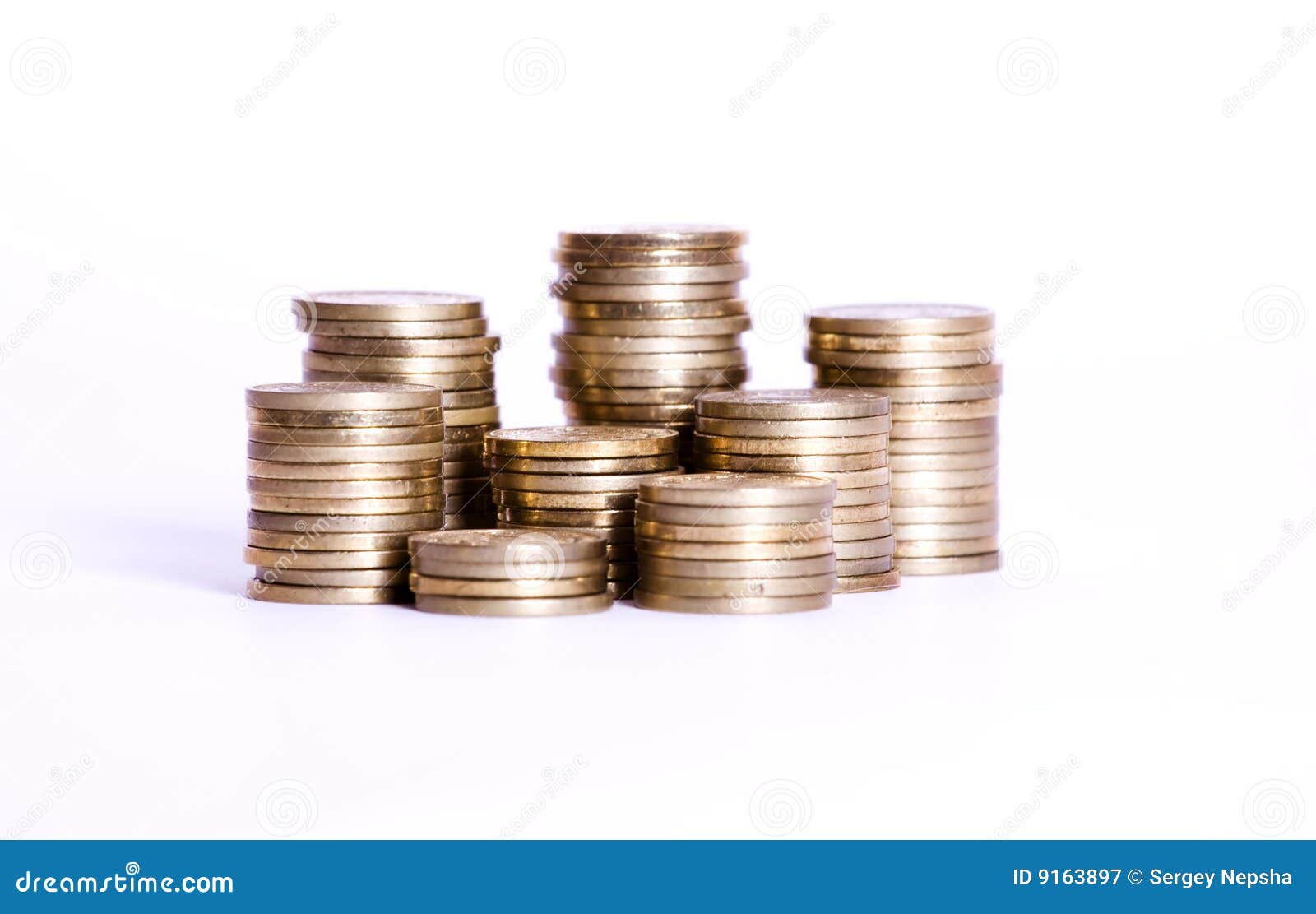 Coin money in stacks stock image. Image of pennies, pile - 9163897