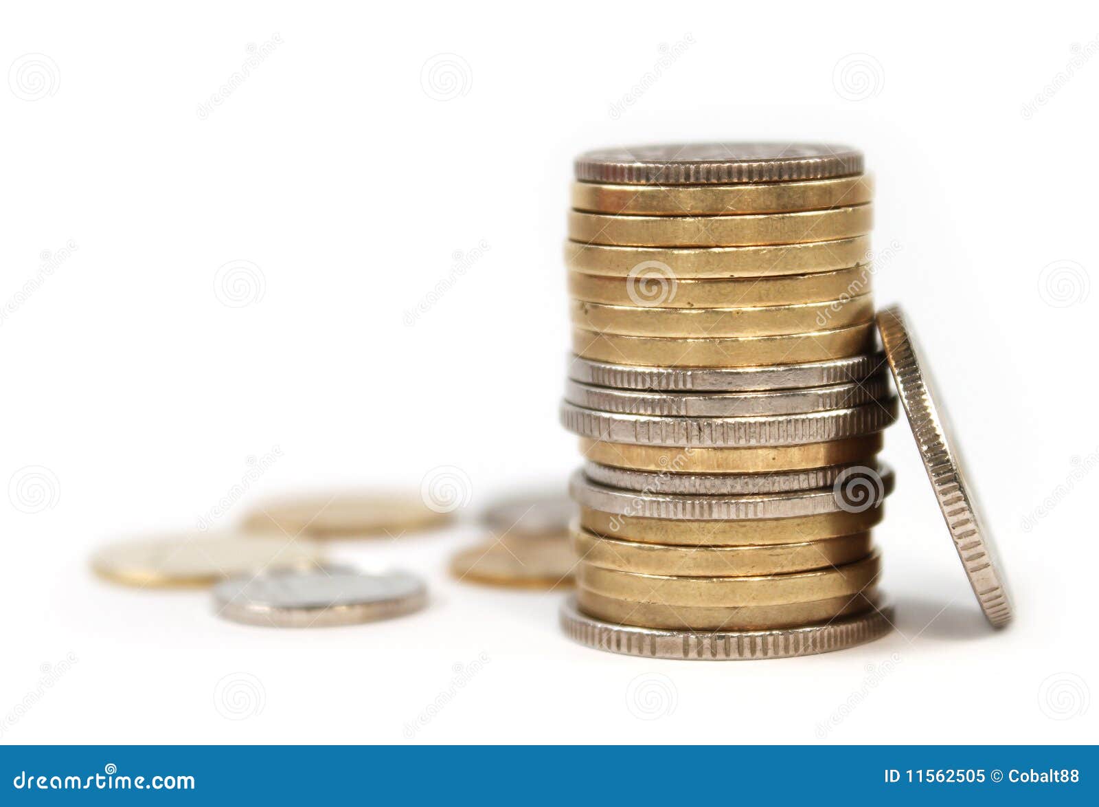 Coin Money in Stacks Isolated Stock Image - Image of zloty, penny: 11562505